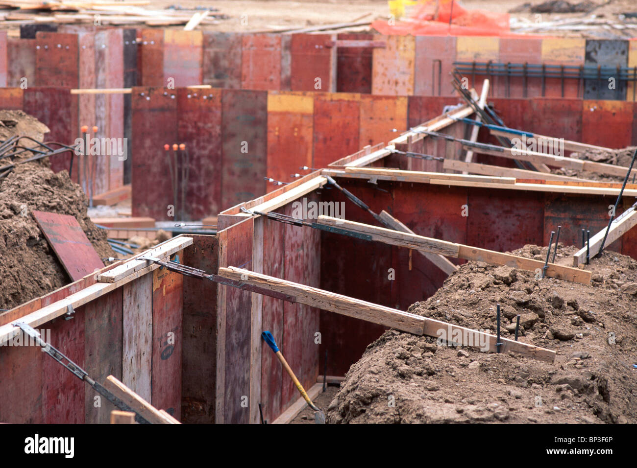 Concrete forms at construction site Stock Photo - Alamy