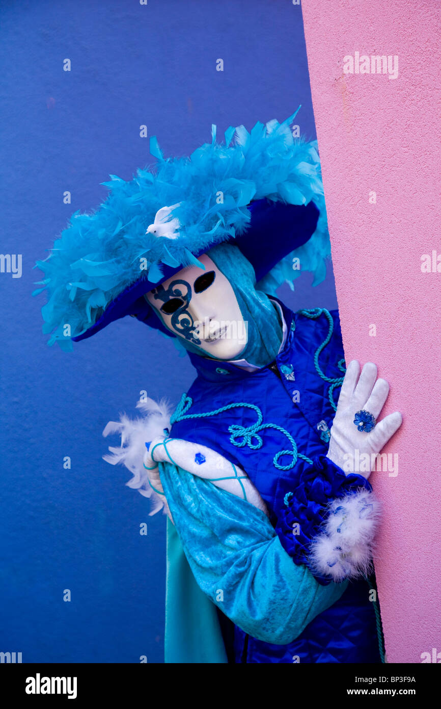 Costumed model during Carnival in Venice, Borano Island, Italy Stock ...