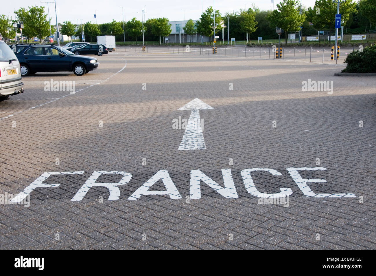 Pavement marking arrow hi-res stock photography and images - Alamy