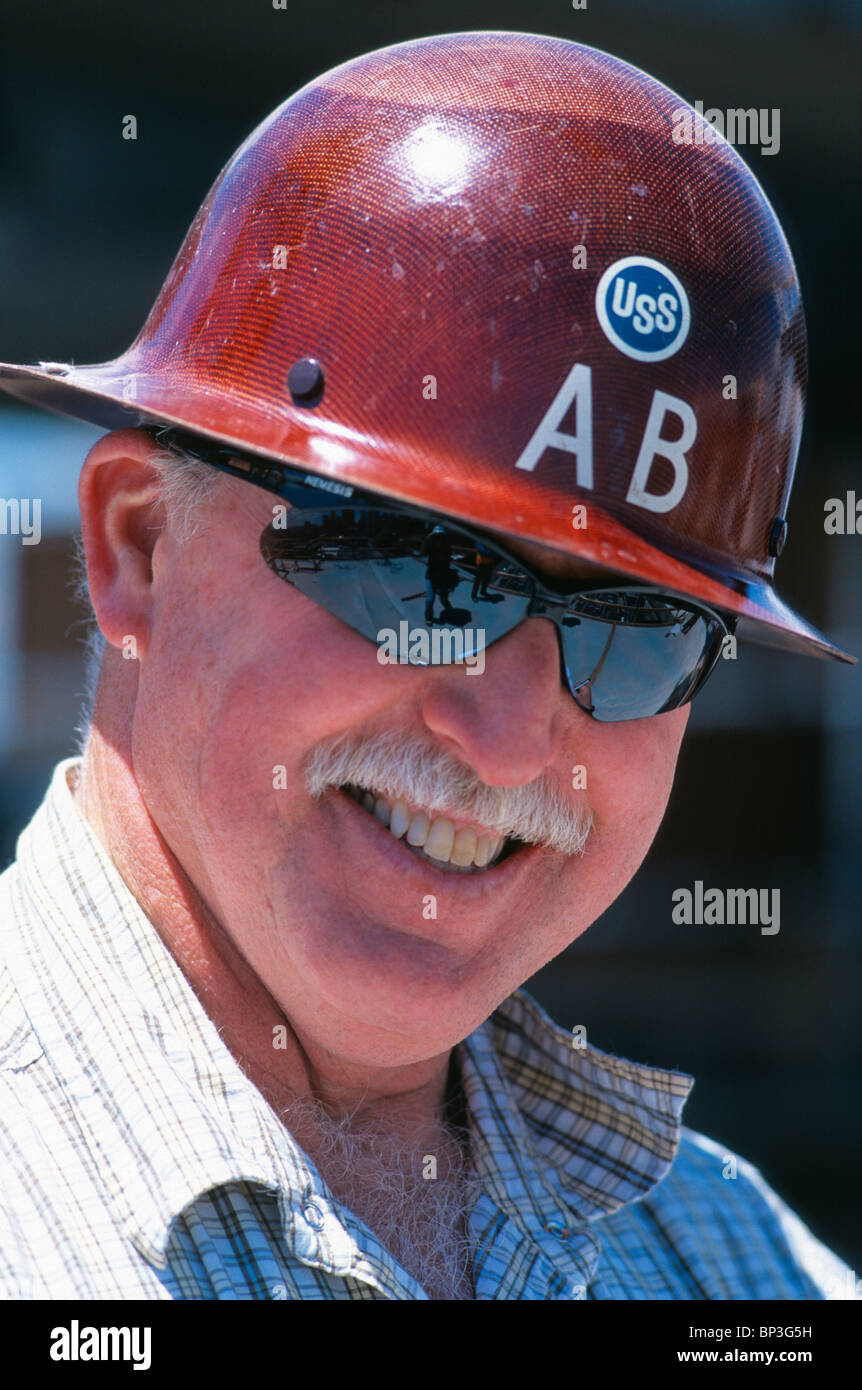 Portrait of a construction worker in hardhat, Denver, Colorado, USA ...