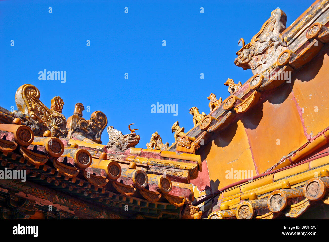 China, Beijing. Ornate rooftop at the Forbidden Palace Stock Photo - Alamy