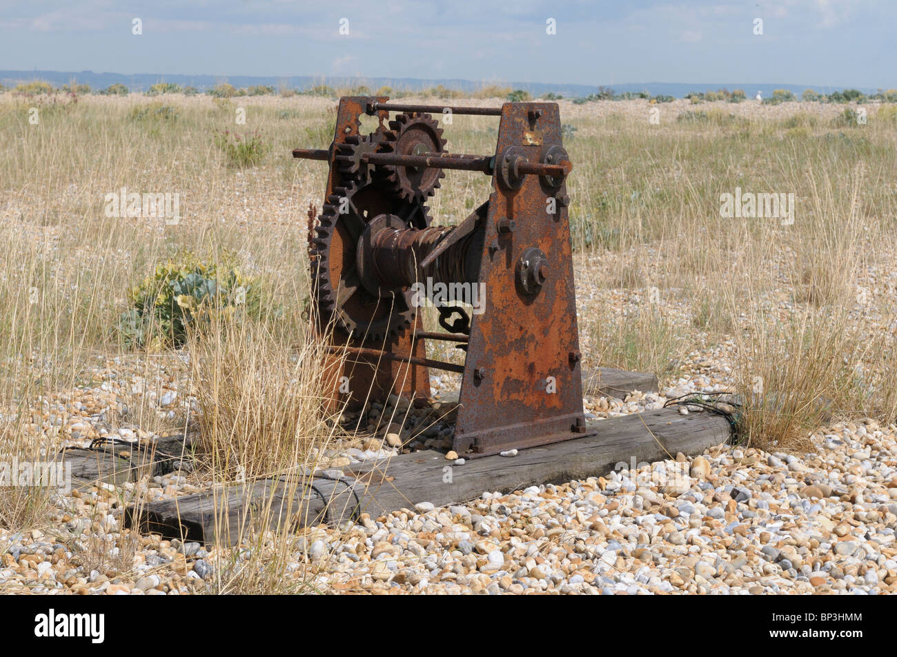 Rusty winch on Dungeness Beach Kent England UK Stock Photo - Alamy