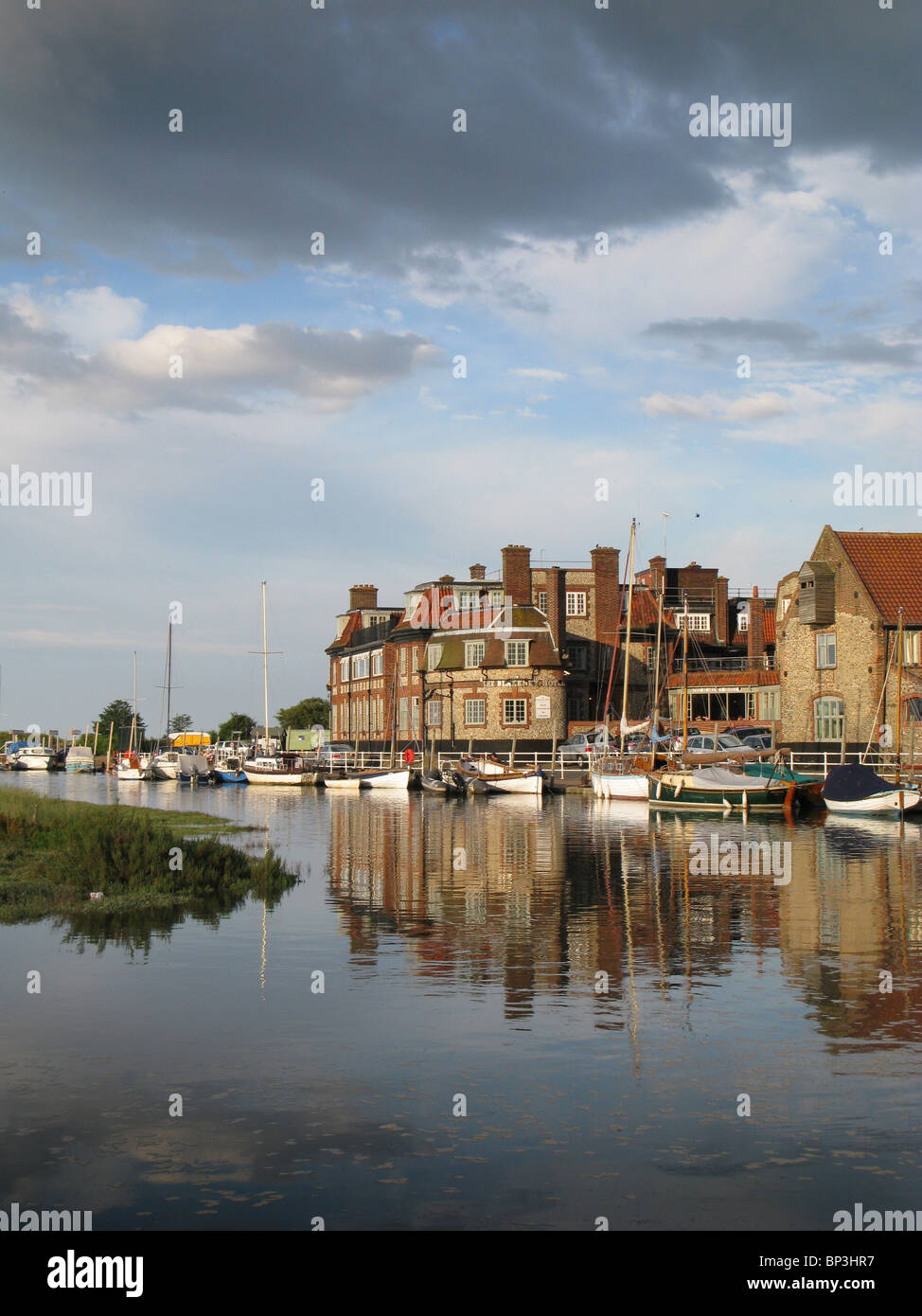 Blakeney Quay showing the Blakeney Hotel, Norfolk Stock Photo - Alamy