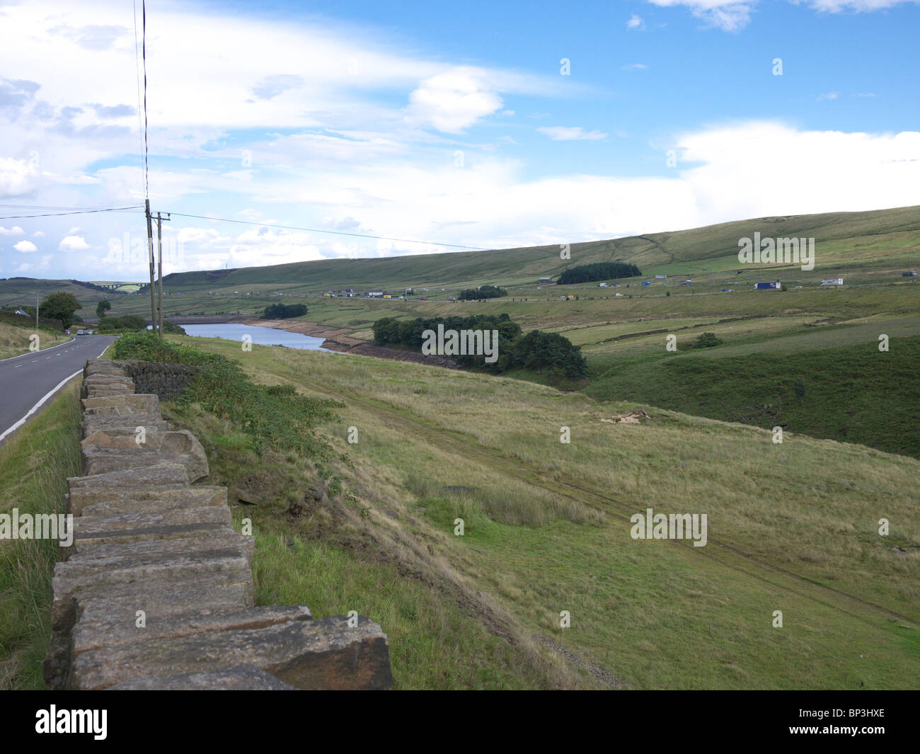 Looking towards the M62 Motorway from the A627 Rishworth rd, England ...