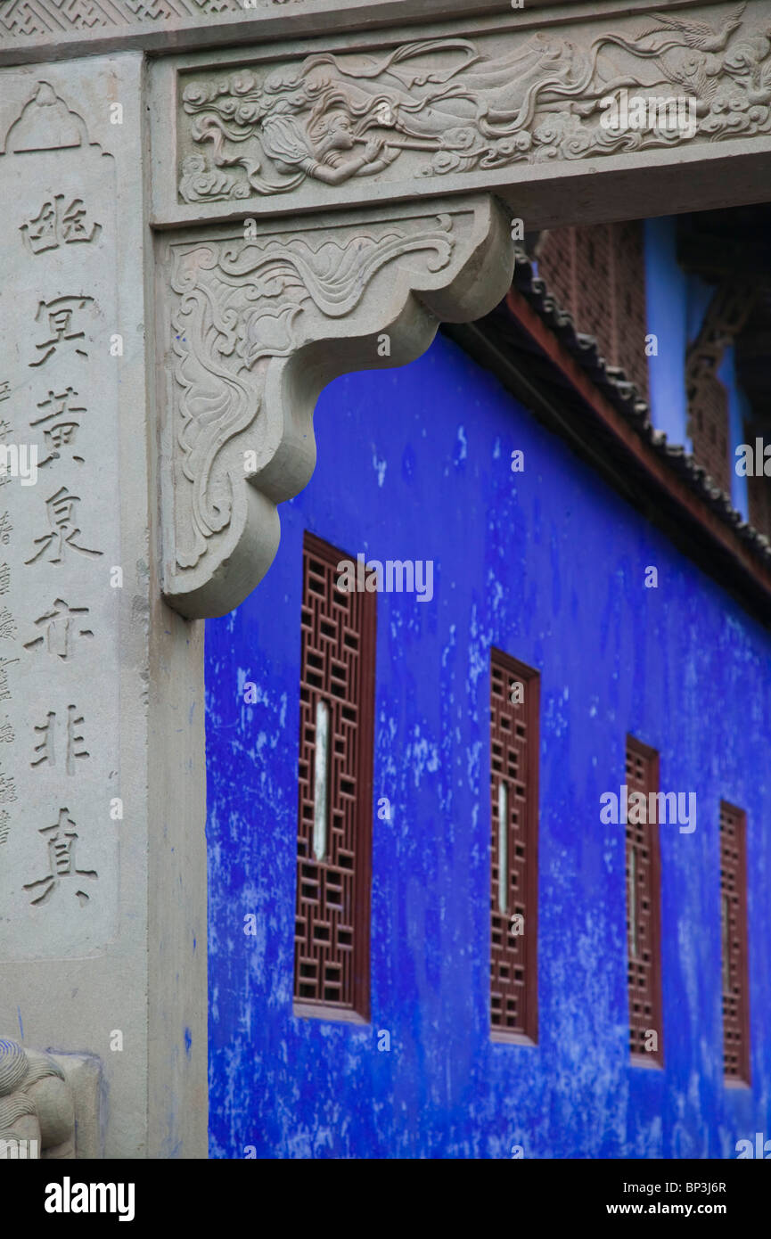 CHINA, Chongqing Province, Fengdu. Fengdu Ghost City / Mingshan- Blue ...