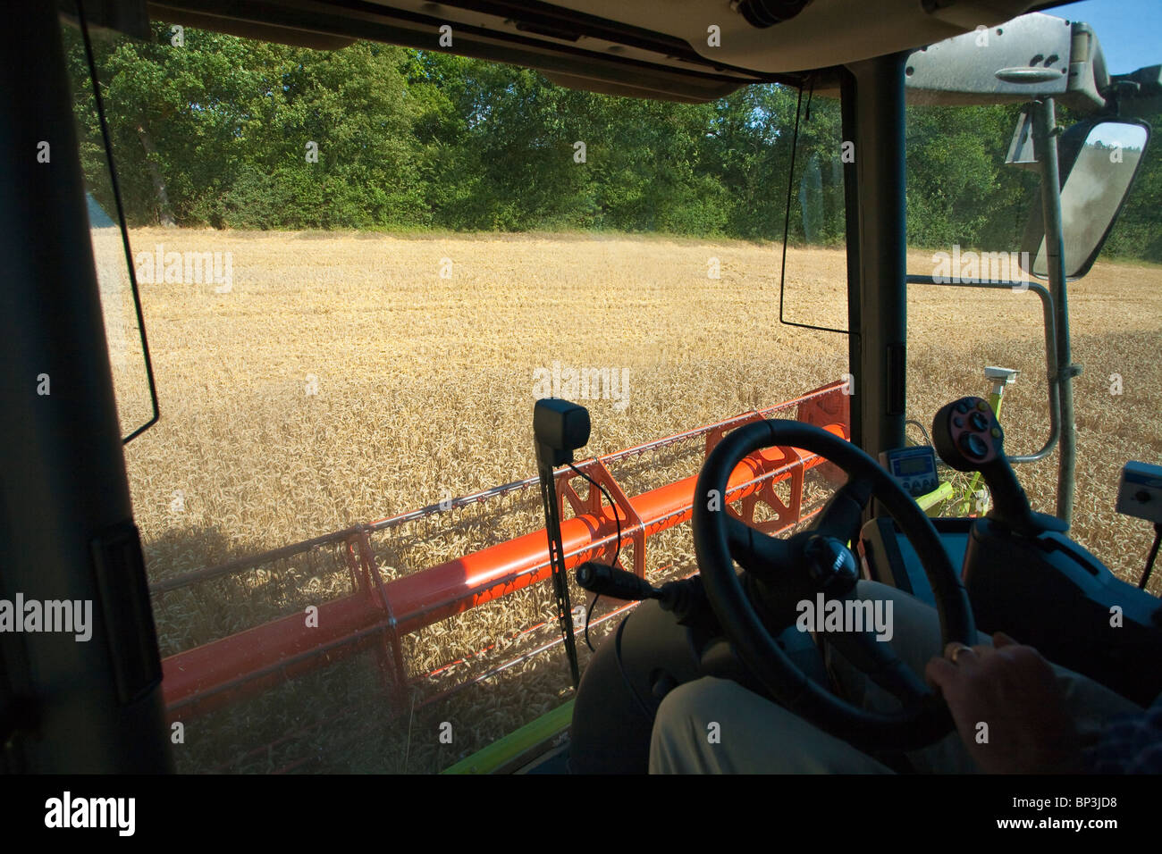 Inside a combine harvester Stock Photo - Alamy