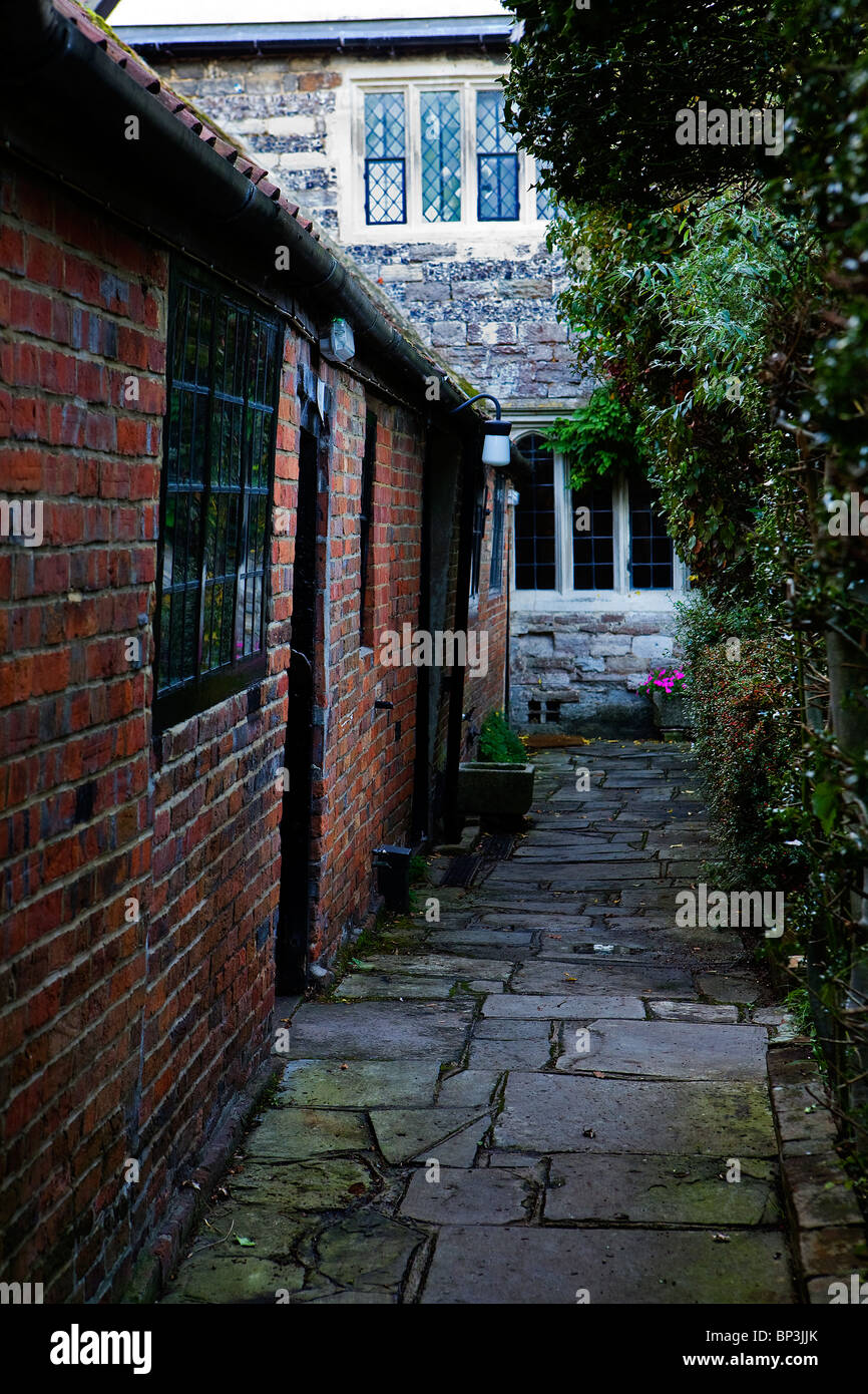 Old rear entrance to the Priest House Museum in Wimborne, Dorset Stock ...