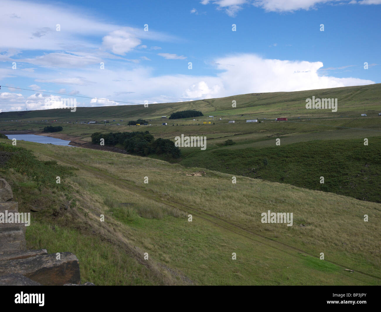 Looking towards the M62 Motorway from the A627 Rishworth rd, England ...