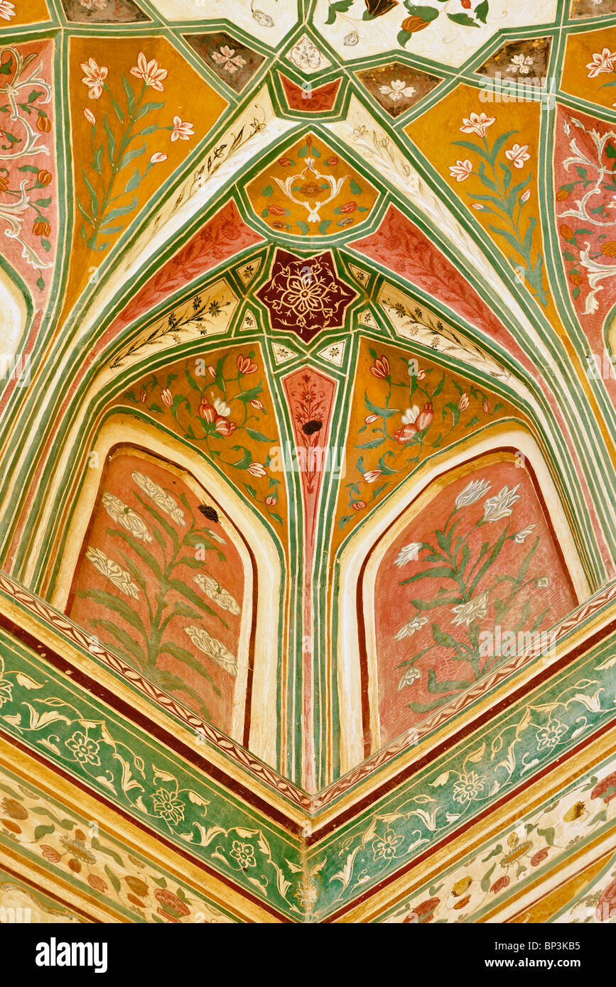 Ceiling details, Amber Fort, Jaipur, India Stock Photo - Alamy