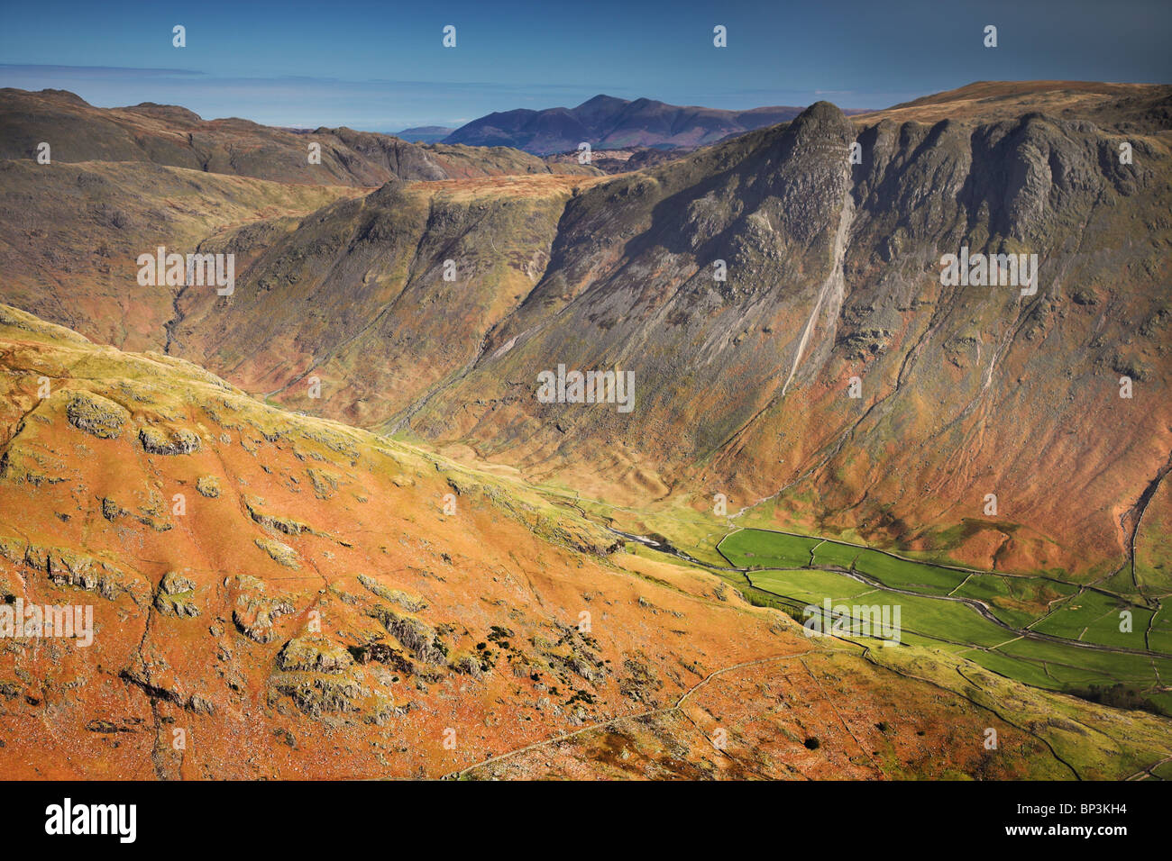 View of Langdale Fell, Bowfell and Great Langdale from the summit of ...