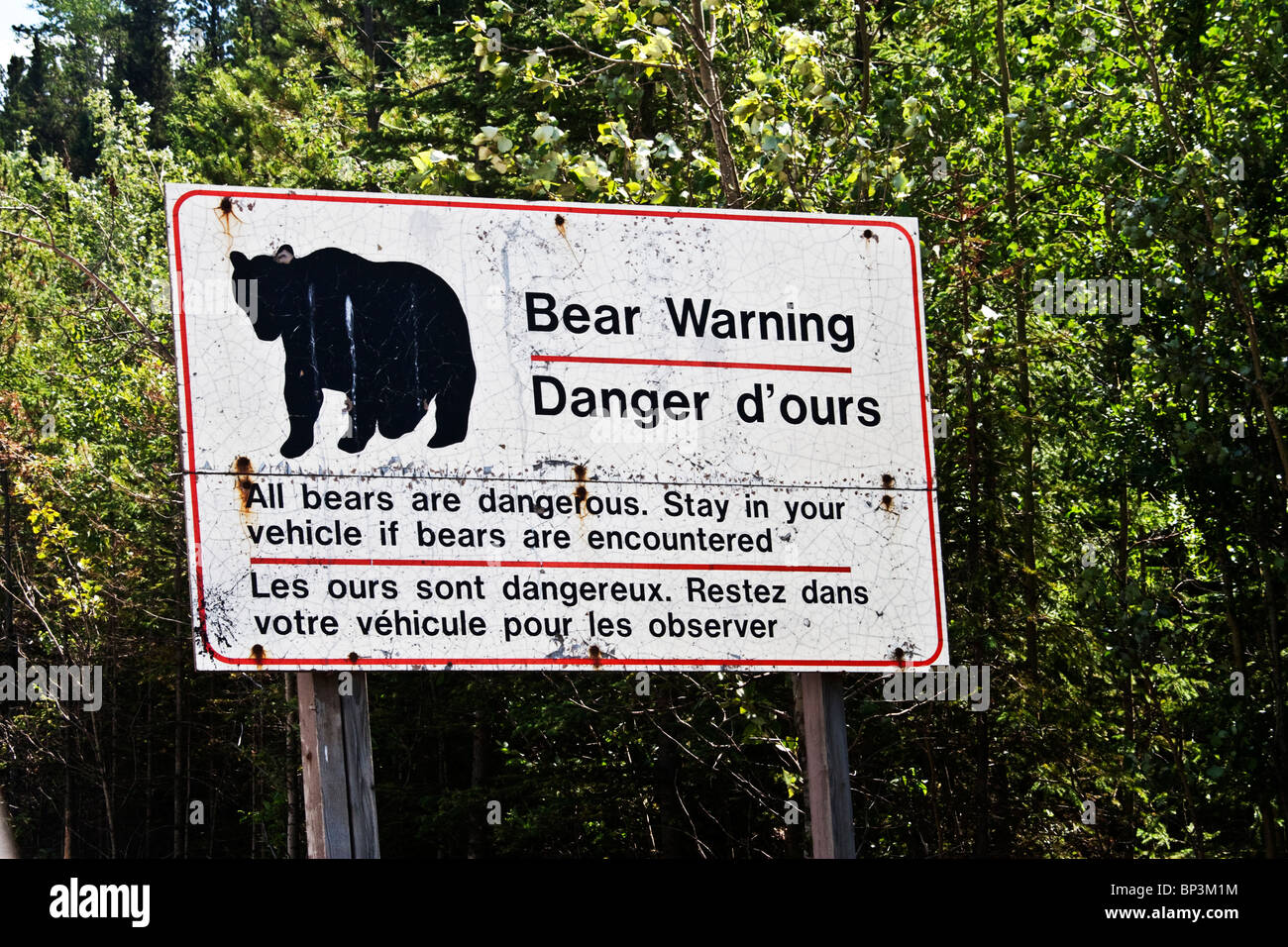 Bear warning sign, canada hi-res stock photography and images - Alamy