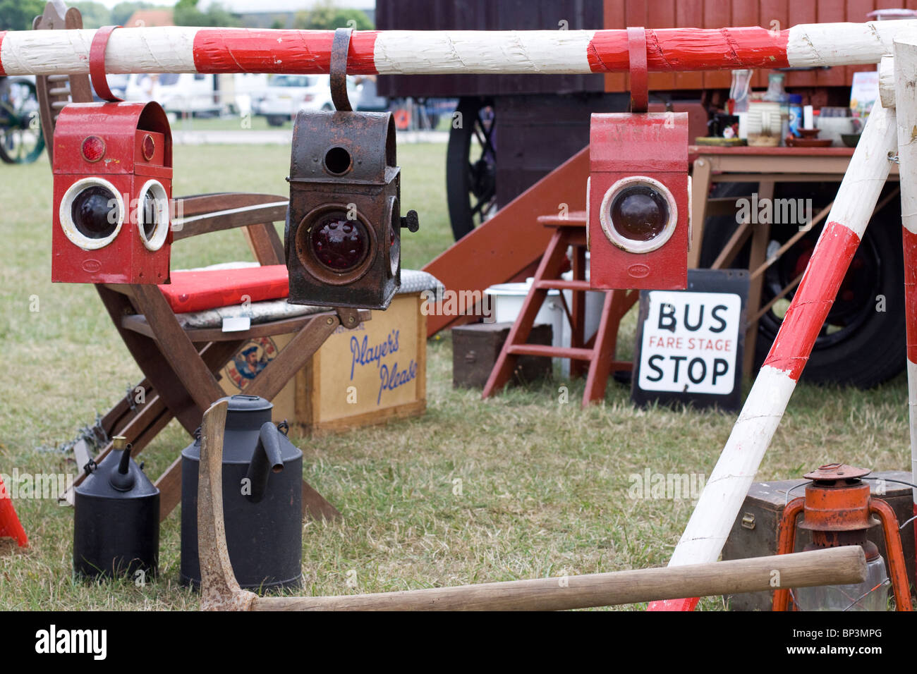 Old Fashioned Warning Signs for Road works Stock Photo - Alamy