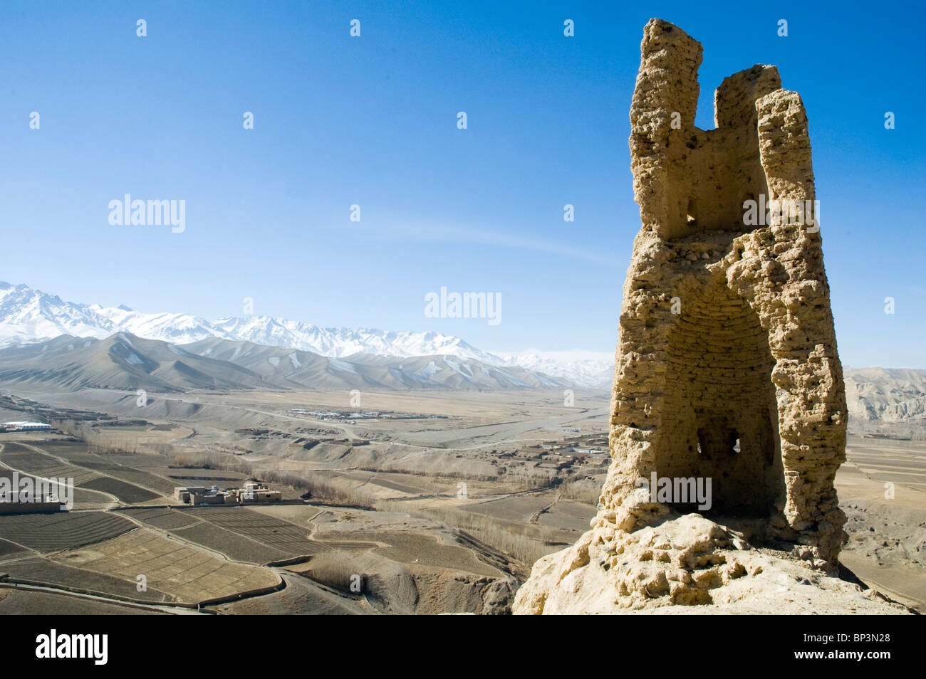 Afghanistan, Bamiyan. View of the Bamiyan Valley from ruins of the ...