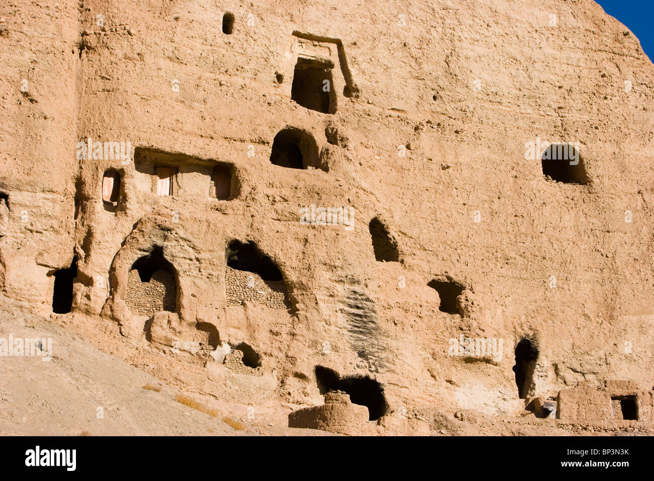 Afghanistan, Bamiyan. During the Buddhist period thousands of caves ...