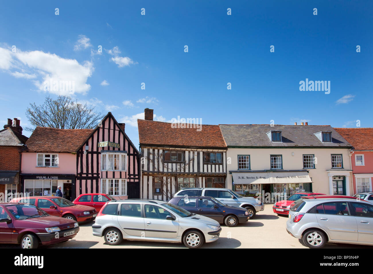 Historic Lavenham in Suffolk on a bright sunny day Stock Photo - Alamy