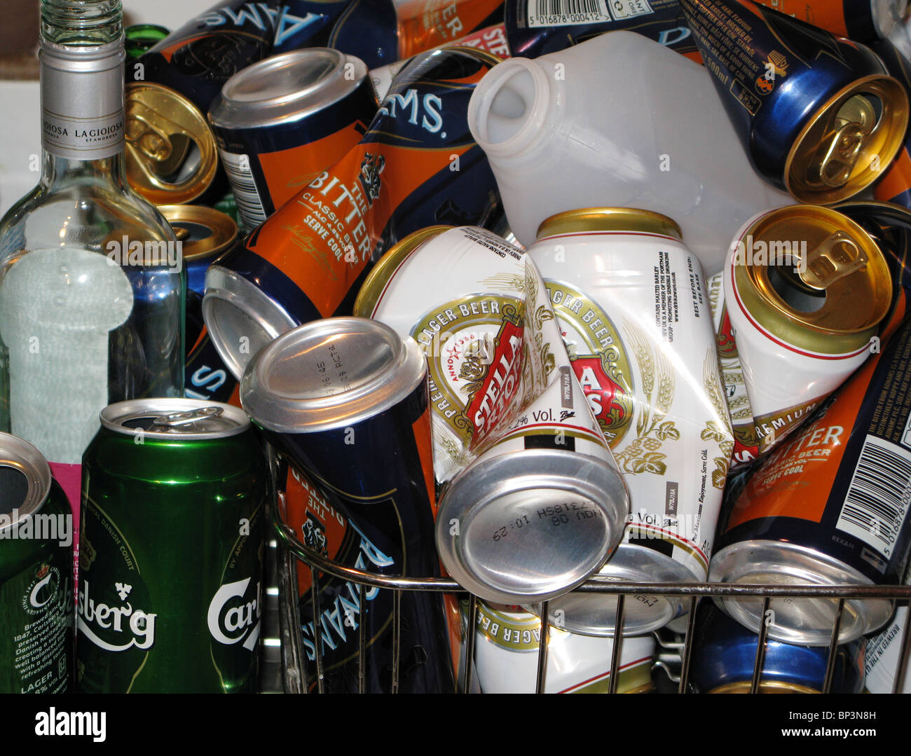 Plastic glass and cans for recycling Stock Photo - Alamy