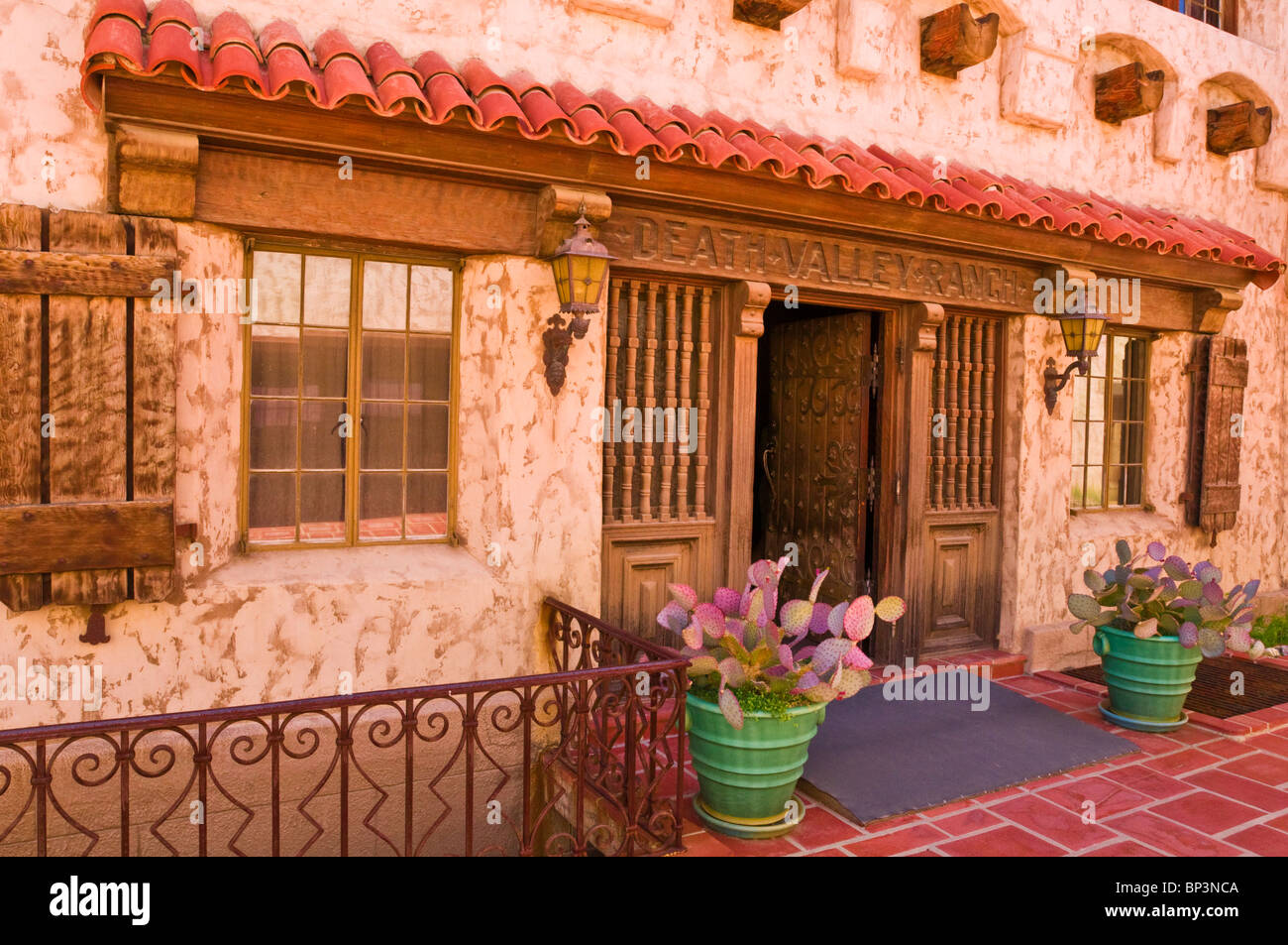 Courtyard entrance at Scottys Castle (Death Valley Ranch), Death Valley ...