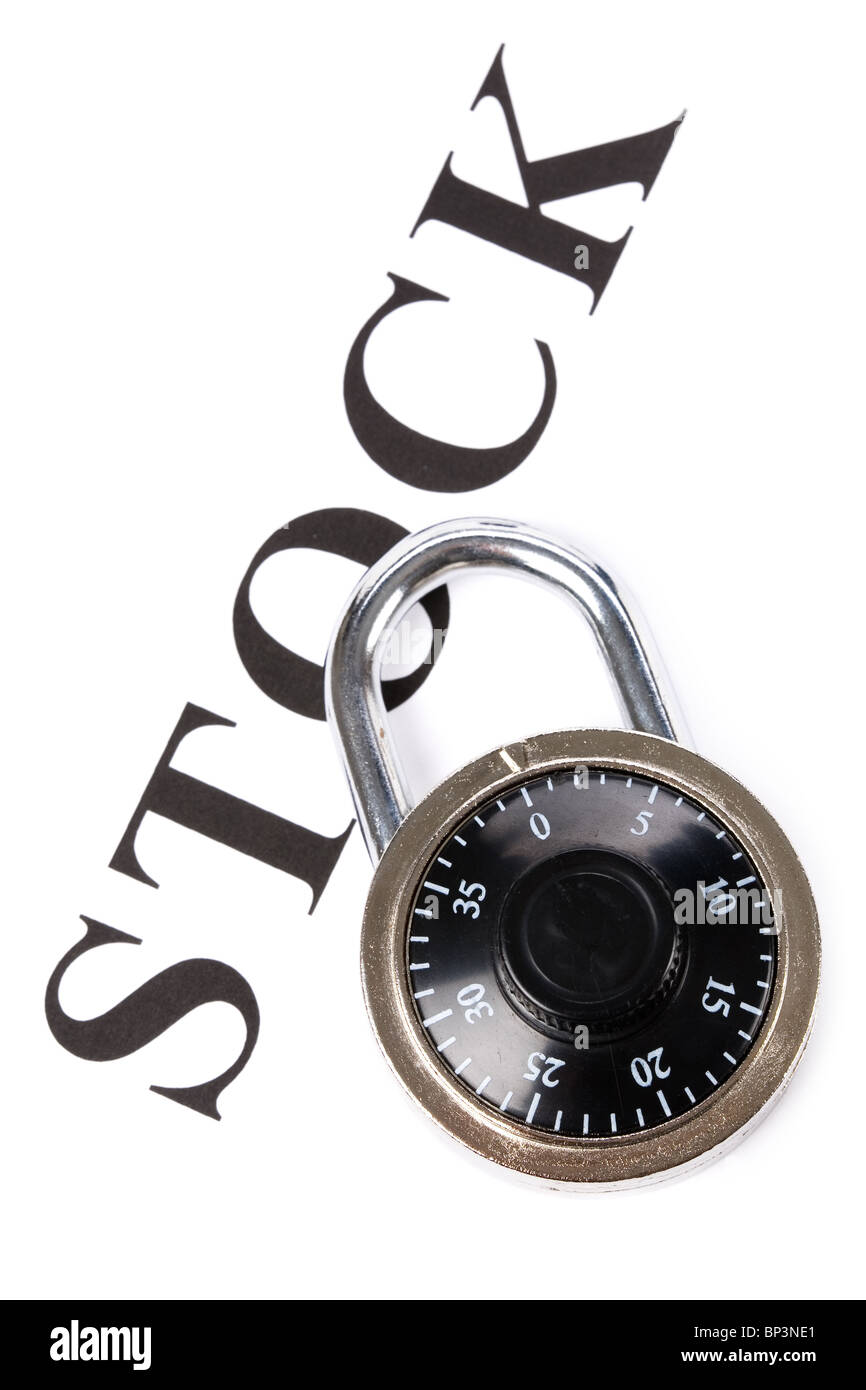 headline stock and lock, concept of financial protection Stock Photo ...