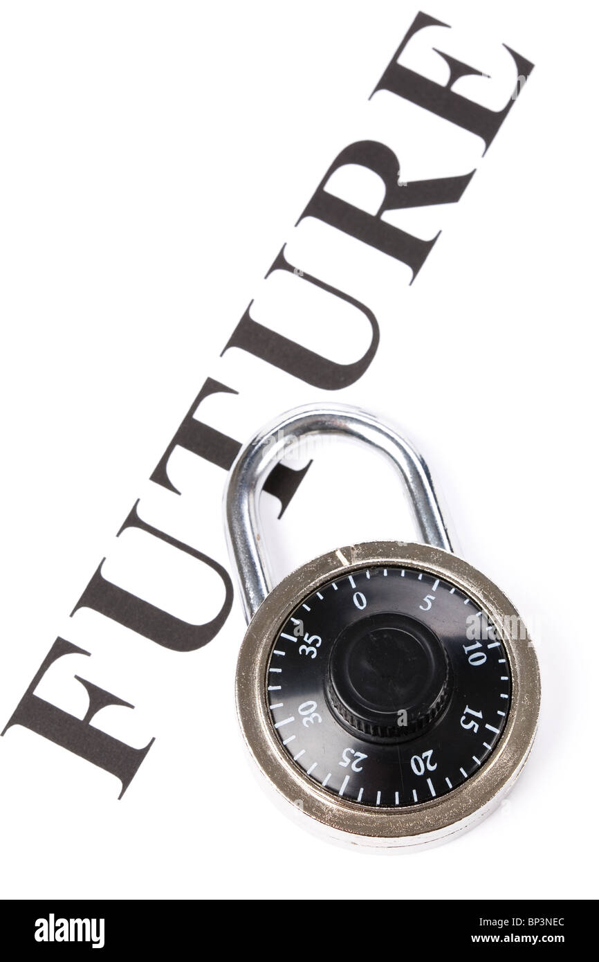 headline future and lock, concept of direction Stock Photo - Alamy