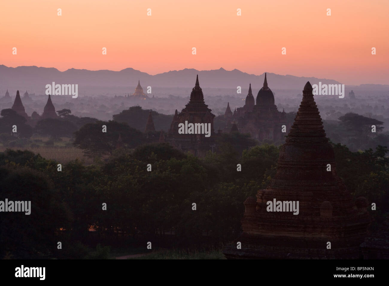 Asia, Myanmar, Bagan, Temples at Sunrise in Bagan area Stock Photo - Alamy