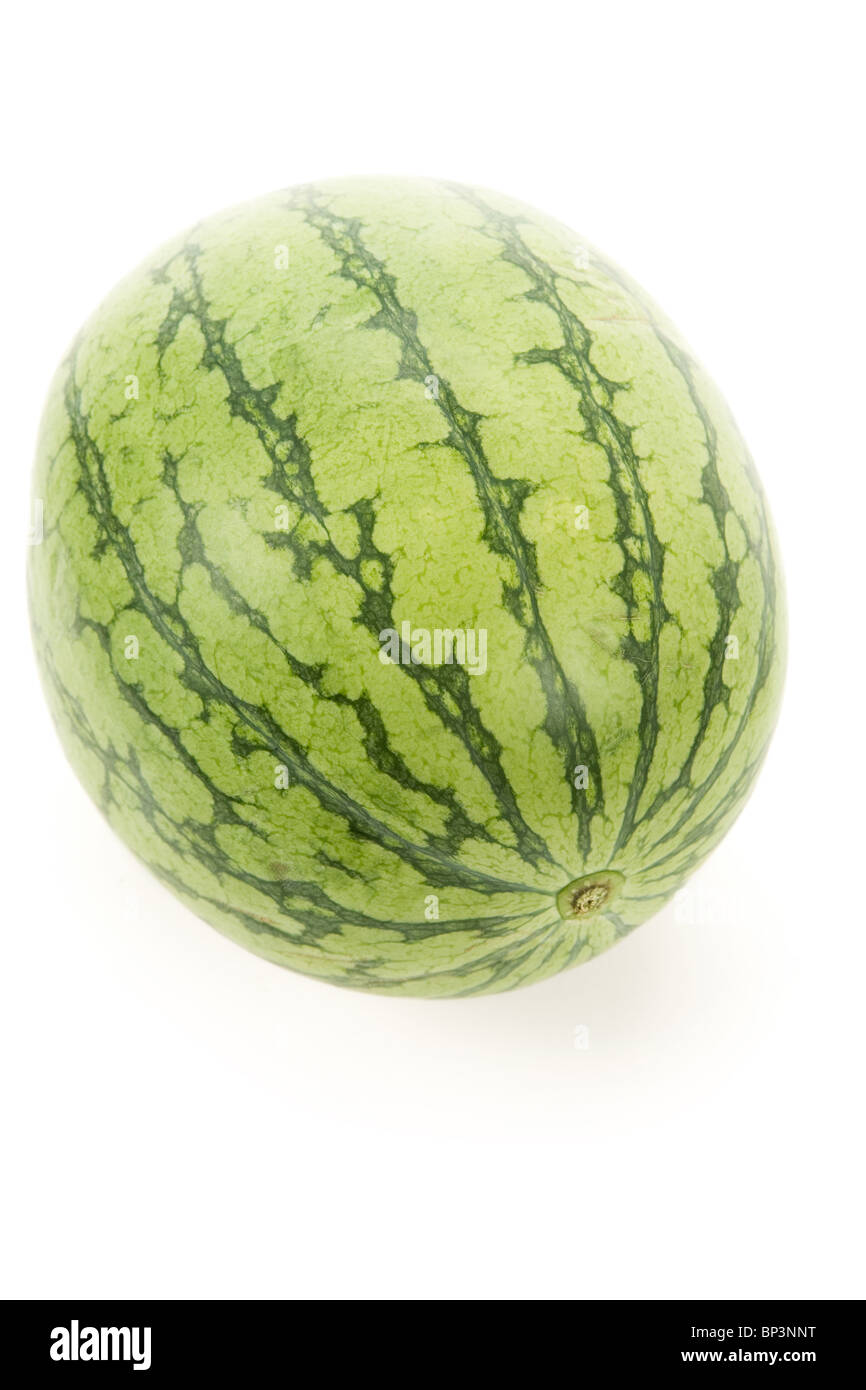 Green Watermelon with white background Stock Photo - Alamy