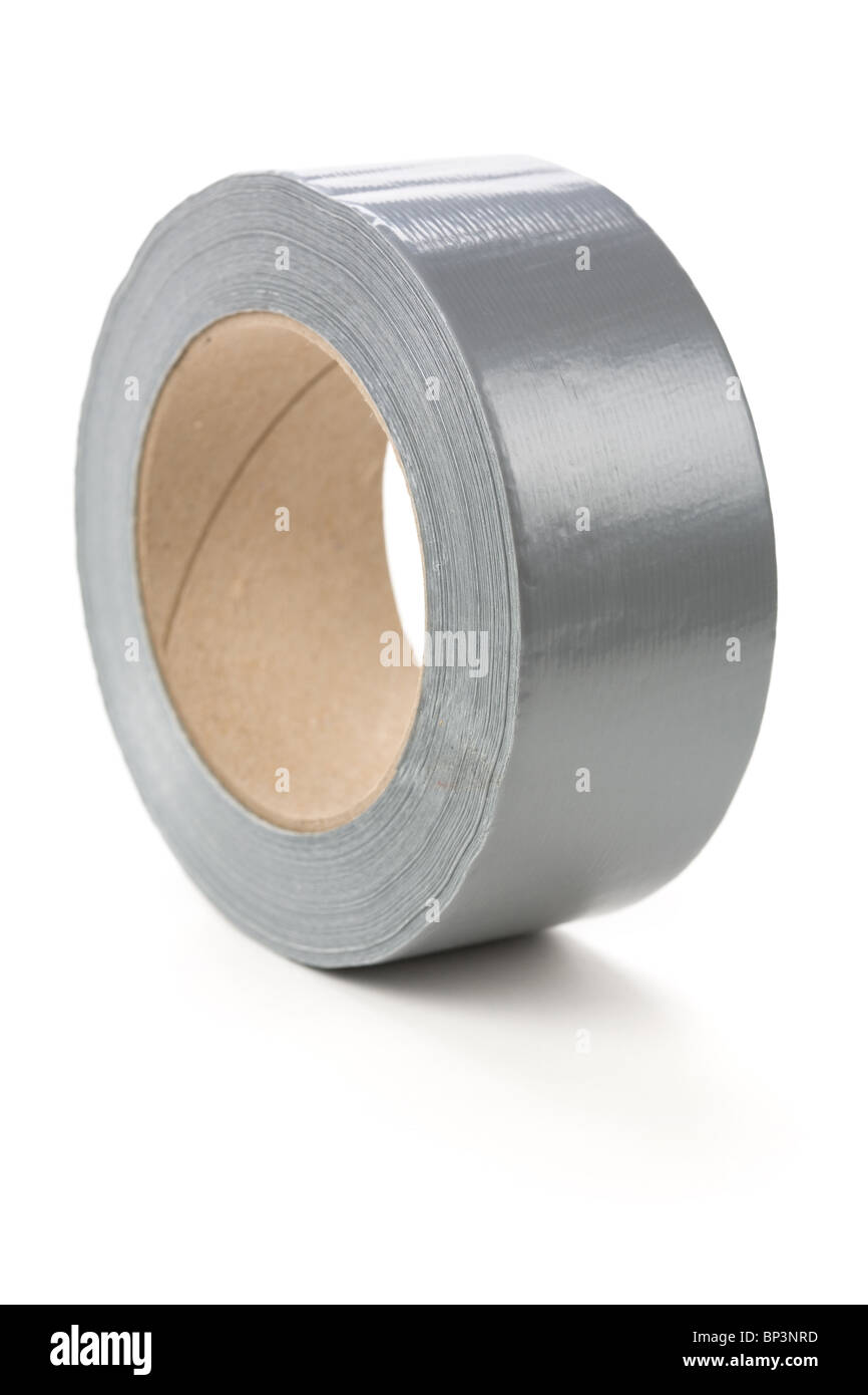 a roll of Grey Duct Tape with white background Stock Photo - Alamy