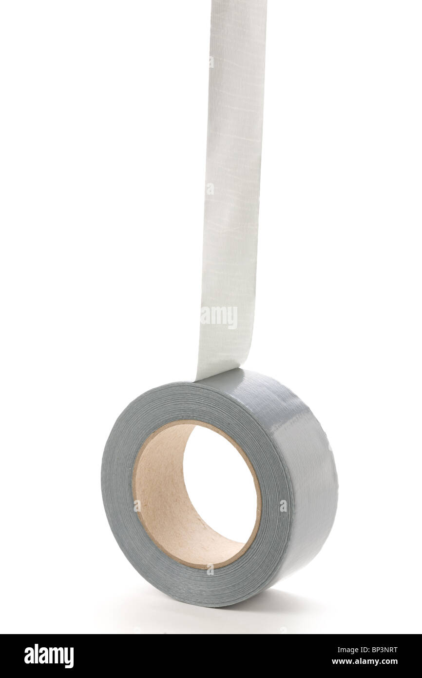 a roll of Grey Duct Tape with white background Stock Photo - Alamy