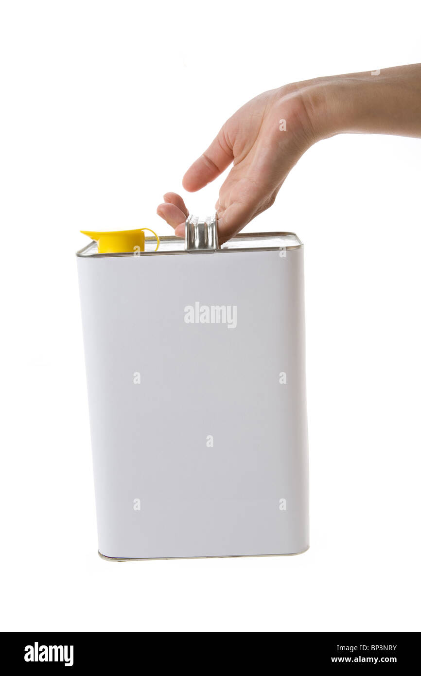 food oil can with white background Stock Photo - Alamy
