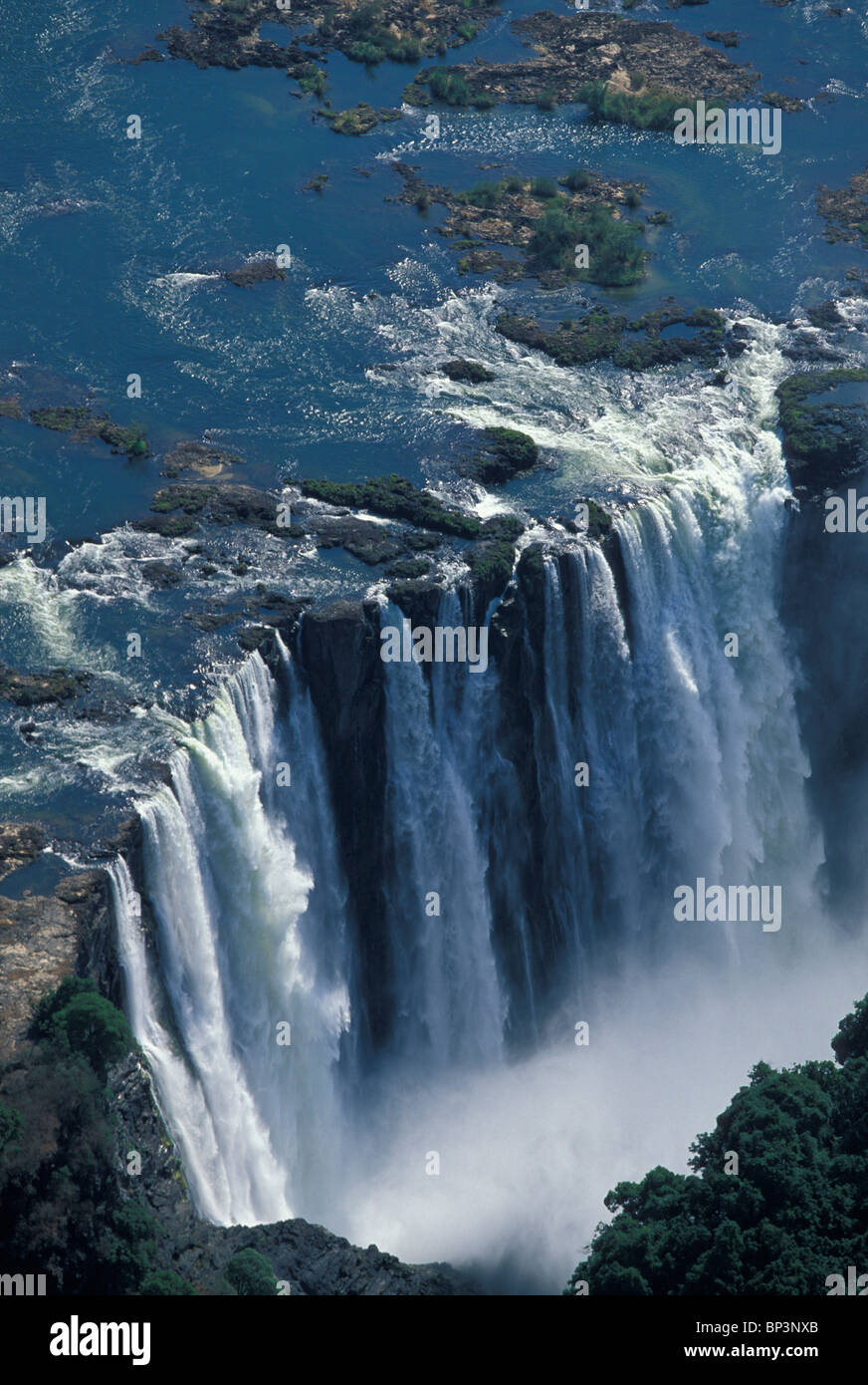 Africa, Zambia, Mosi-Oa-Tunya National Park, Aerial view of Zambezi ...