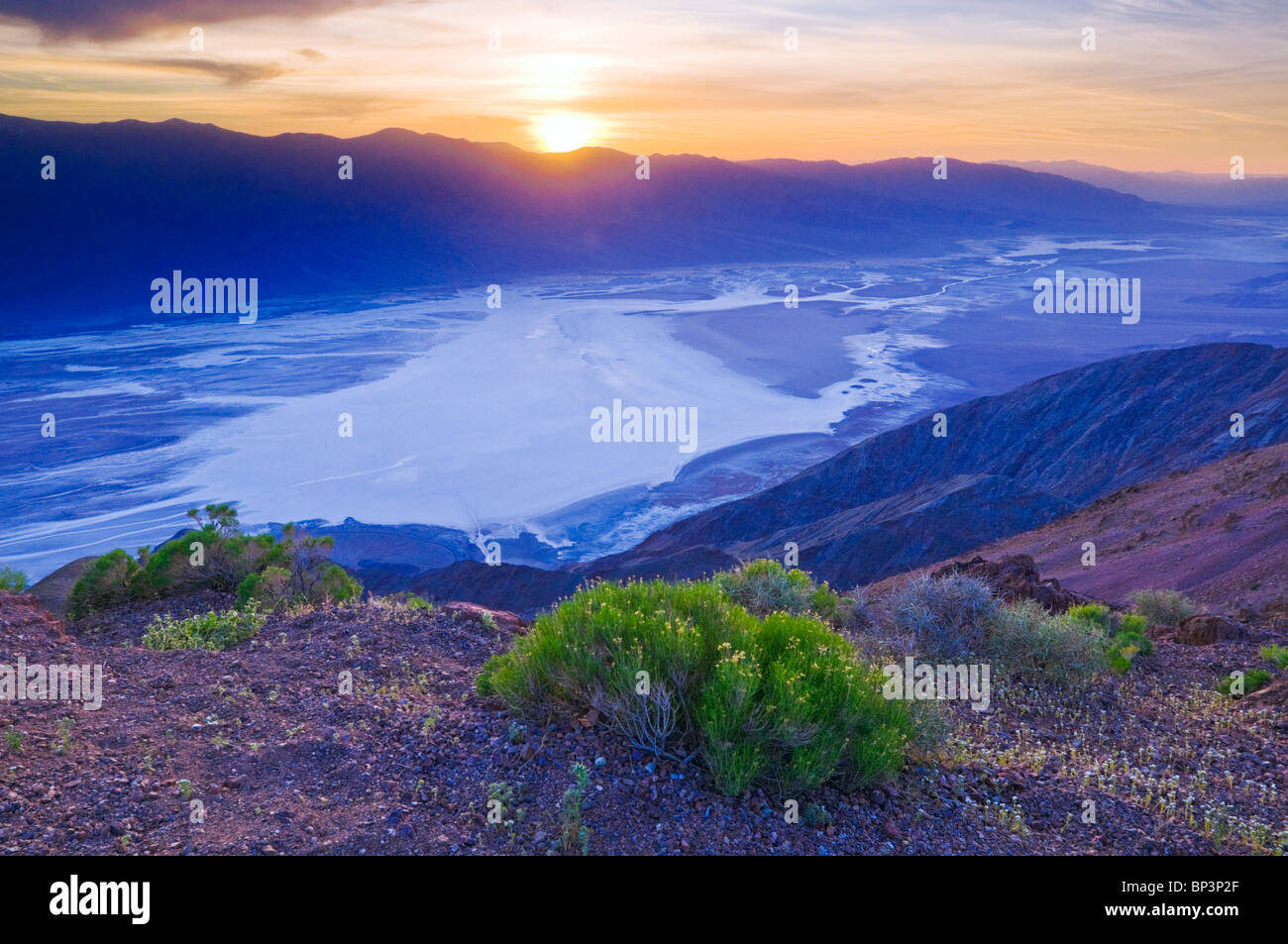 Sunset over Death Valley from Dante's View, Death Valley National Park ...