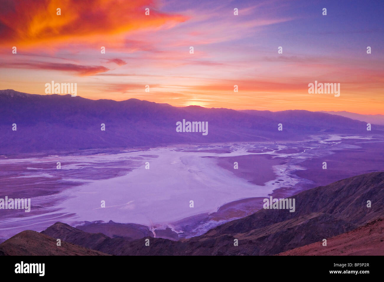 Sunset over Death Valley from Dante's View, Death Valley National Park ...