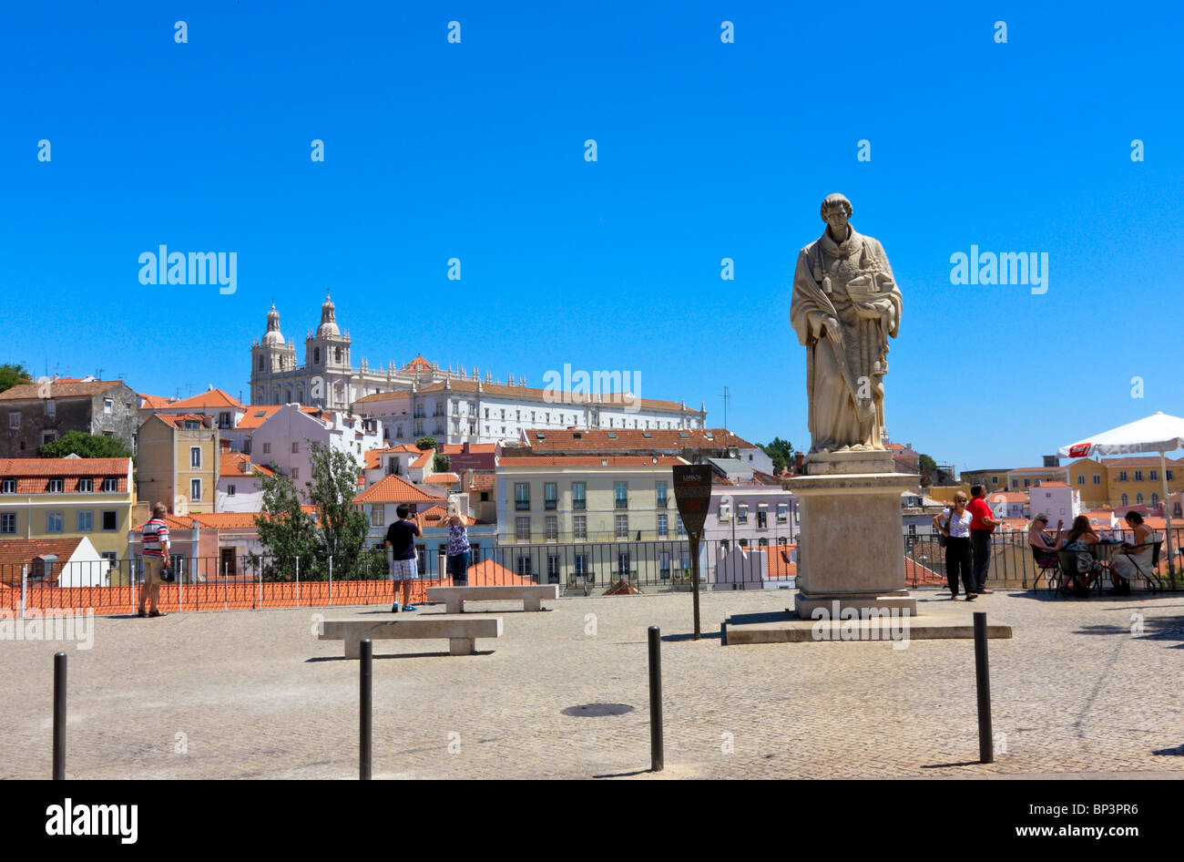 Statue of Sao Vicente, Largo das Portas do Sol, Lisbon, Portugal Stock ...