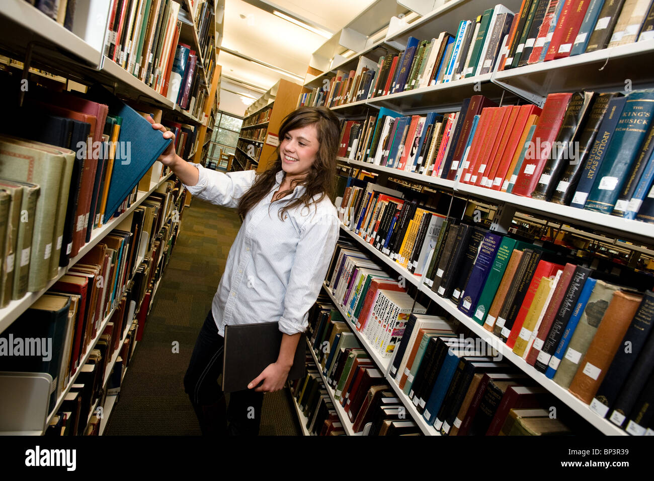 Students studying in a University library Stock Photo - Alamy