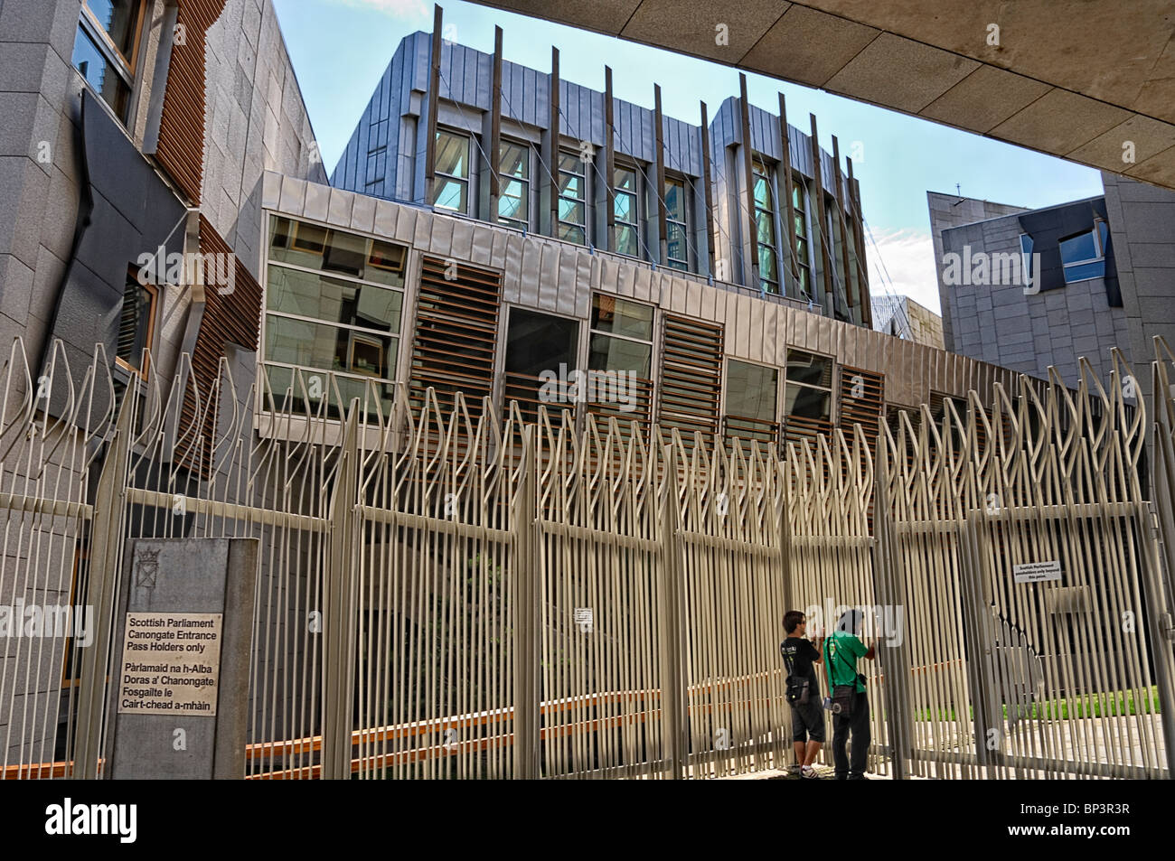 Scottish Parliament Canongate Entrance Stock Photo - Alamy