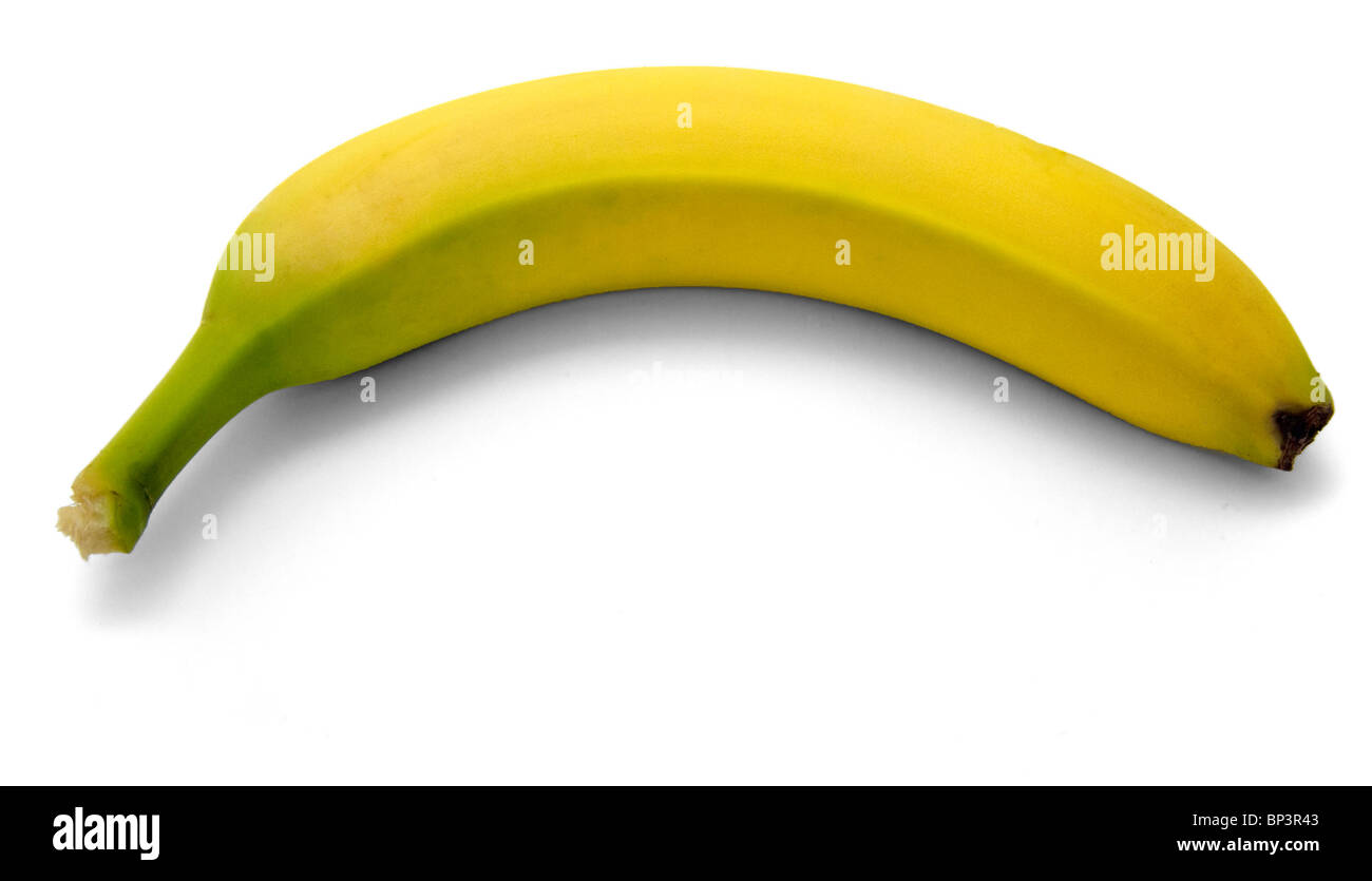 Single Banana isolated on white background Stock Photo - Alamy
