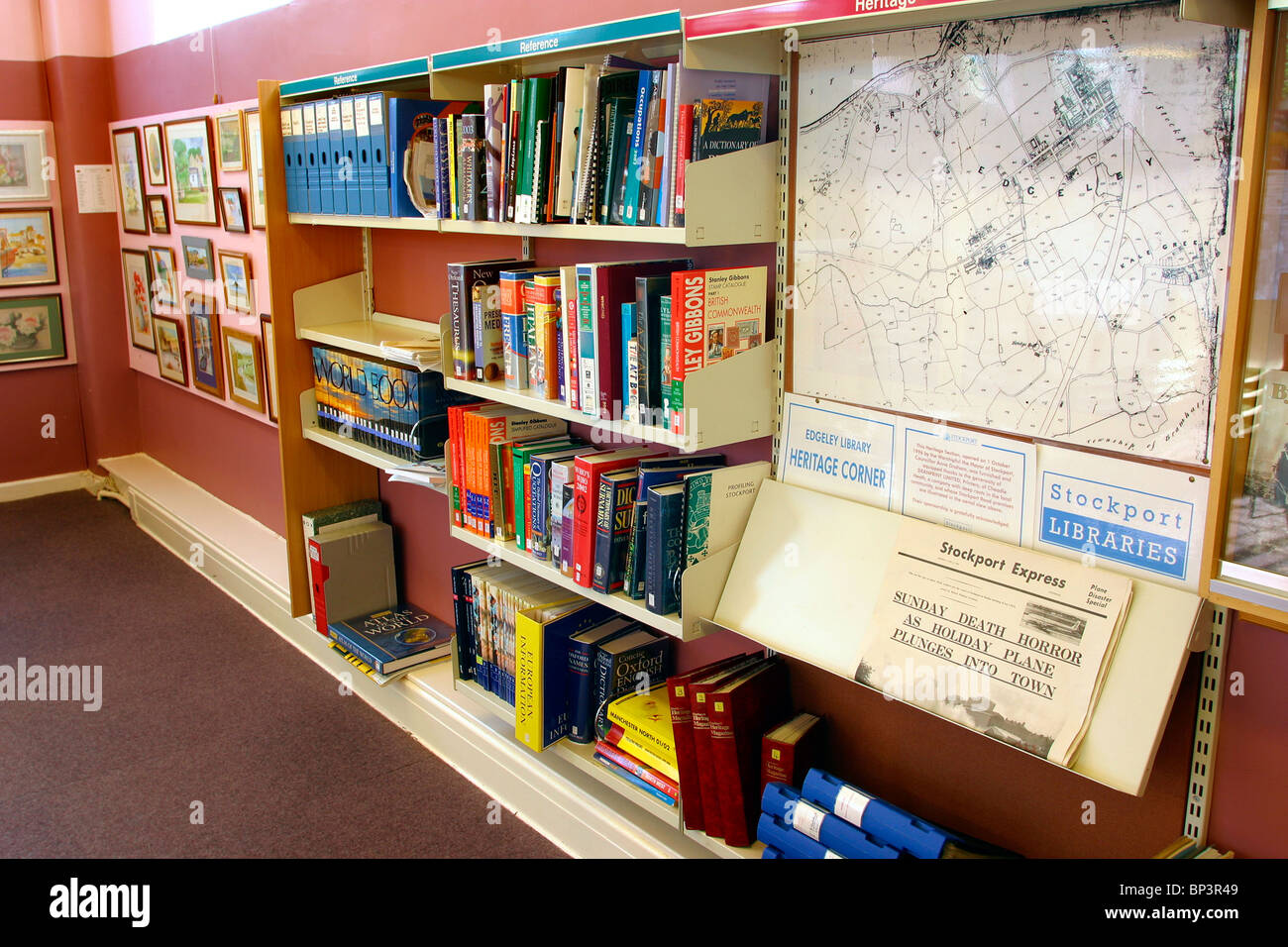 UK, England, Cheshire, Stockport, Town Centre, Edgeley Library ...