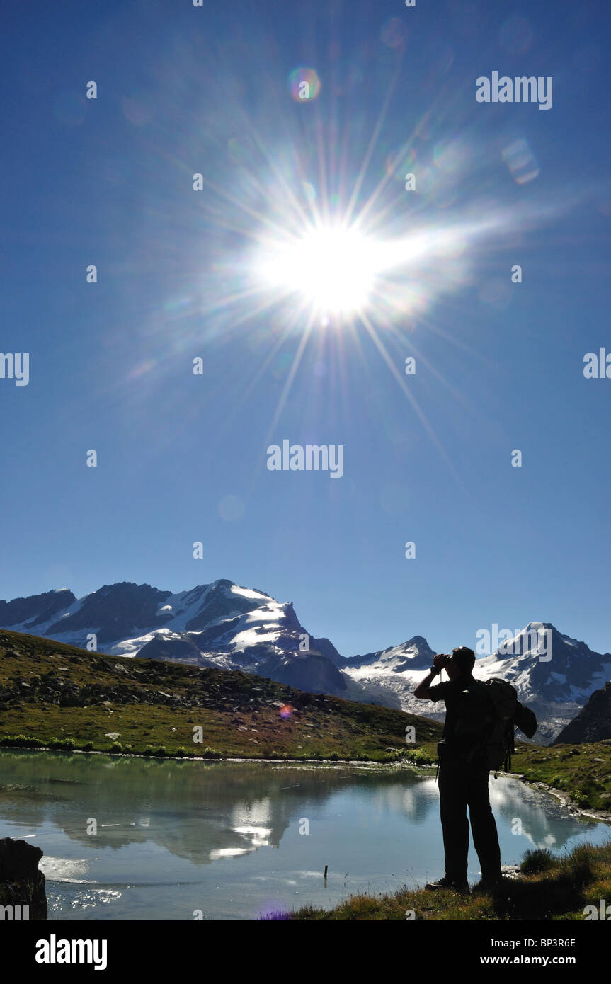 Lake in fron of the Gran Paradiso Stock Photo - Alamy
