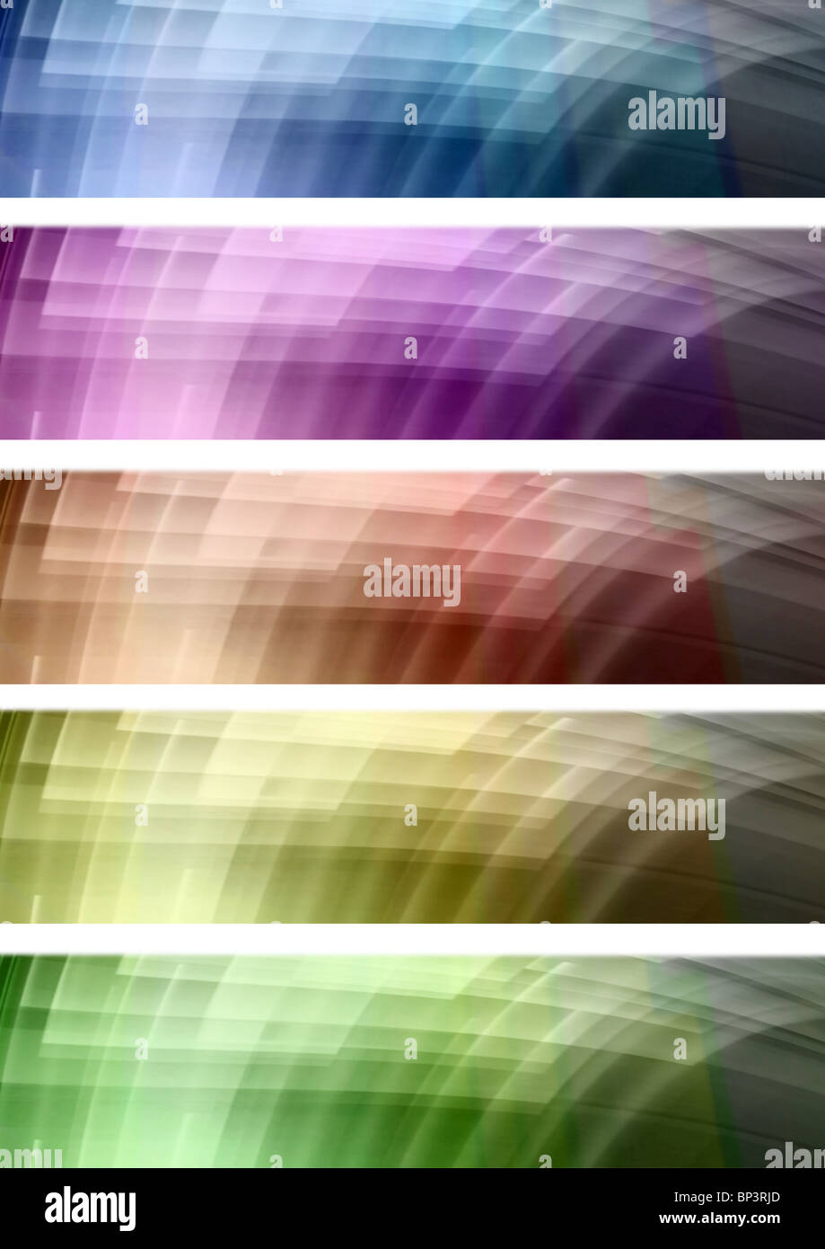 Set of abstract multicolor geometric pattern web banners Stock Photo ...