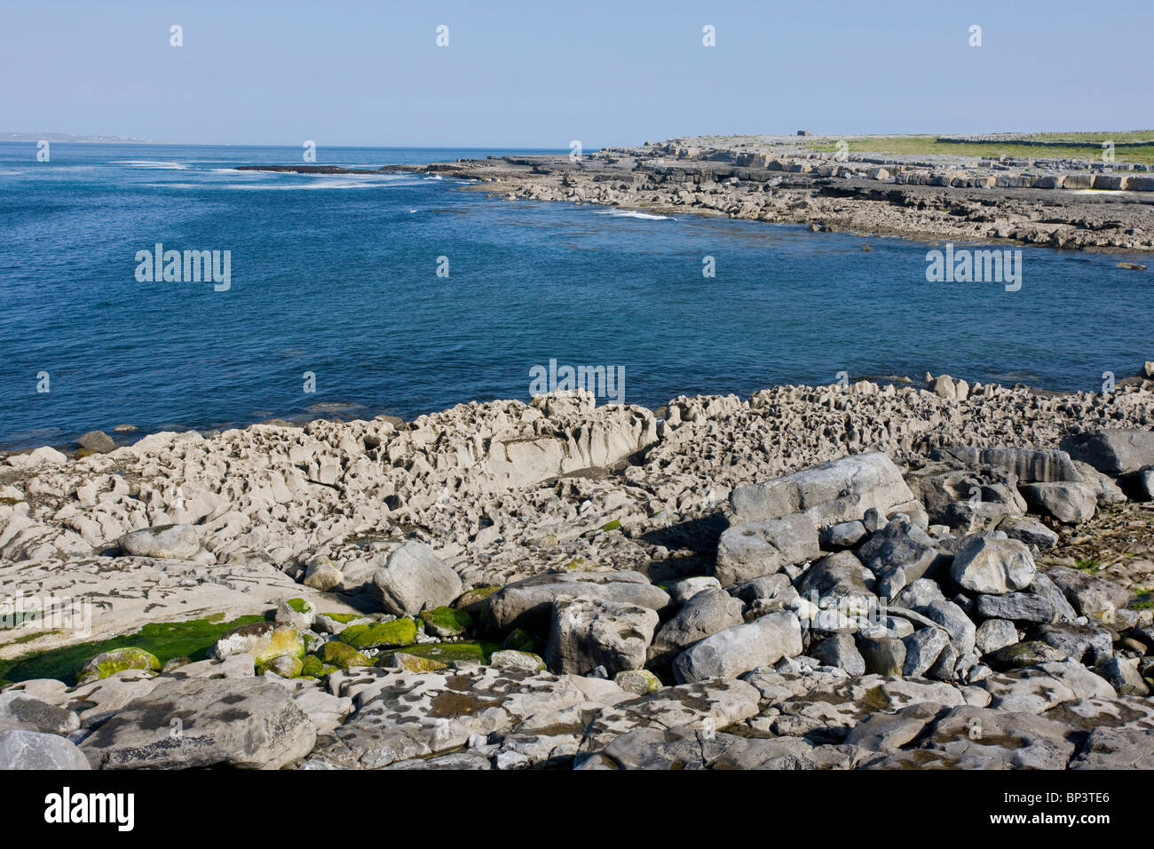 The harbour at Doolin, the Burren, with limestone pavement; Eire Stock ...