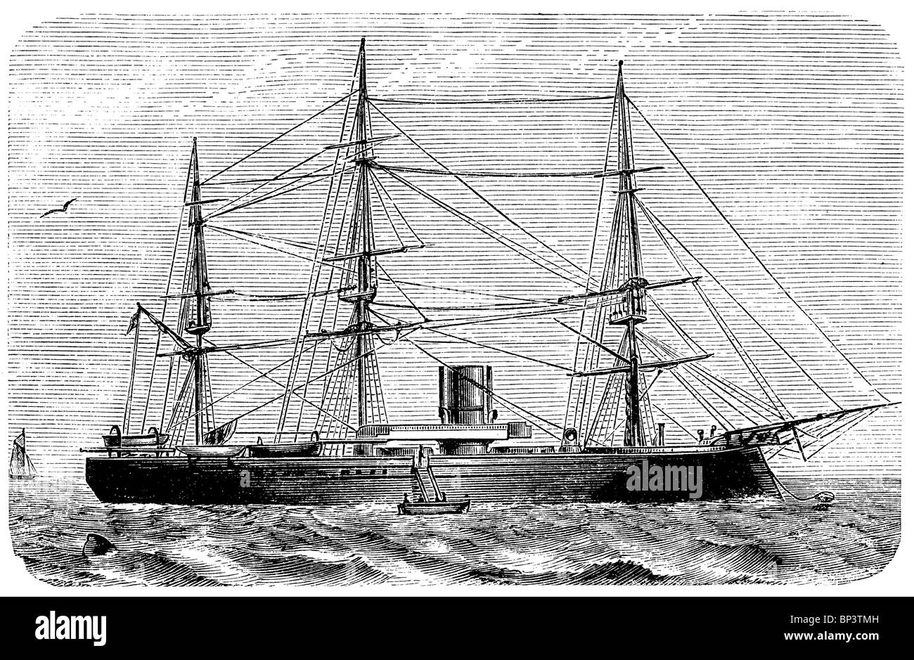 Ironclad SMS Preußen of the German marine (build ca. 1873 Stock Photo ...