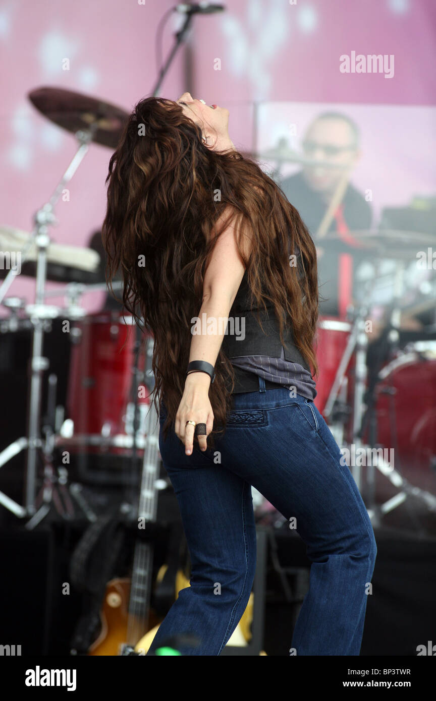 Alanis Morissette performing live on stage at V Festival Stock Photo ...