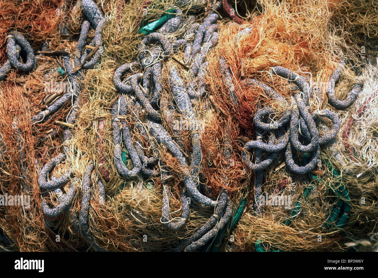 Fishermans net at coastline Stock Photo - Alamy