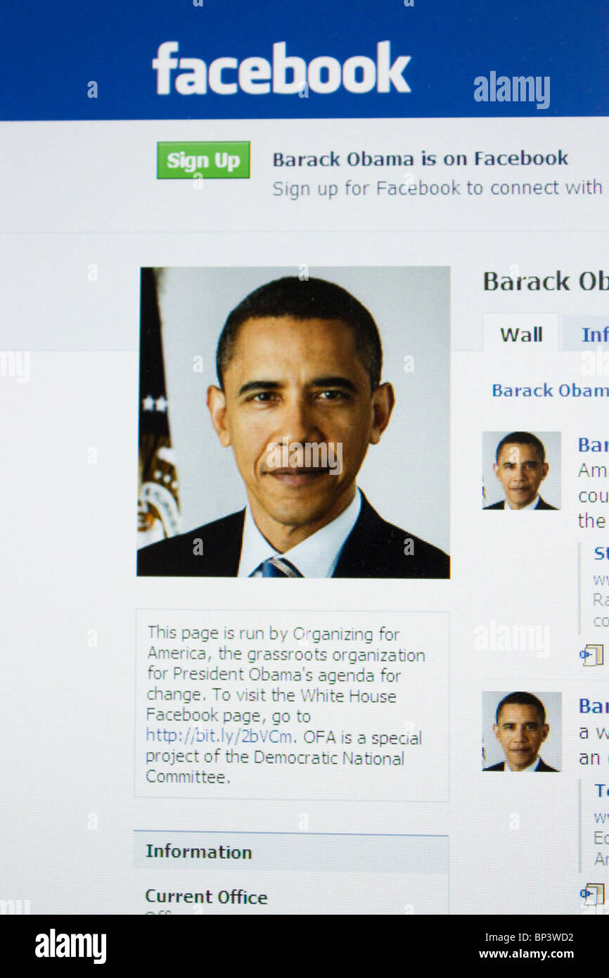 facebook US president Barack Obama Stock Photo - Alamy
