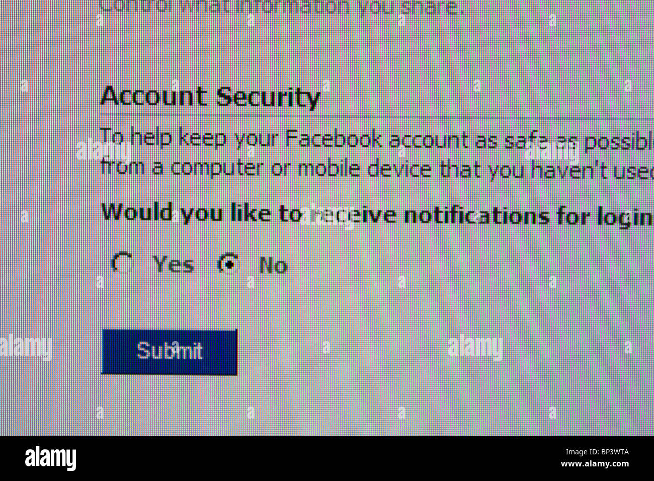 facebook account security Stock Photo - Alamy