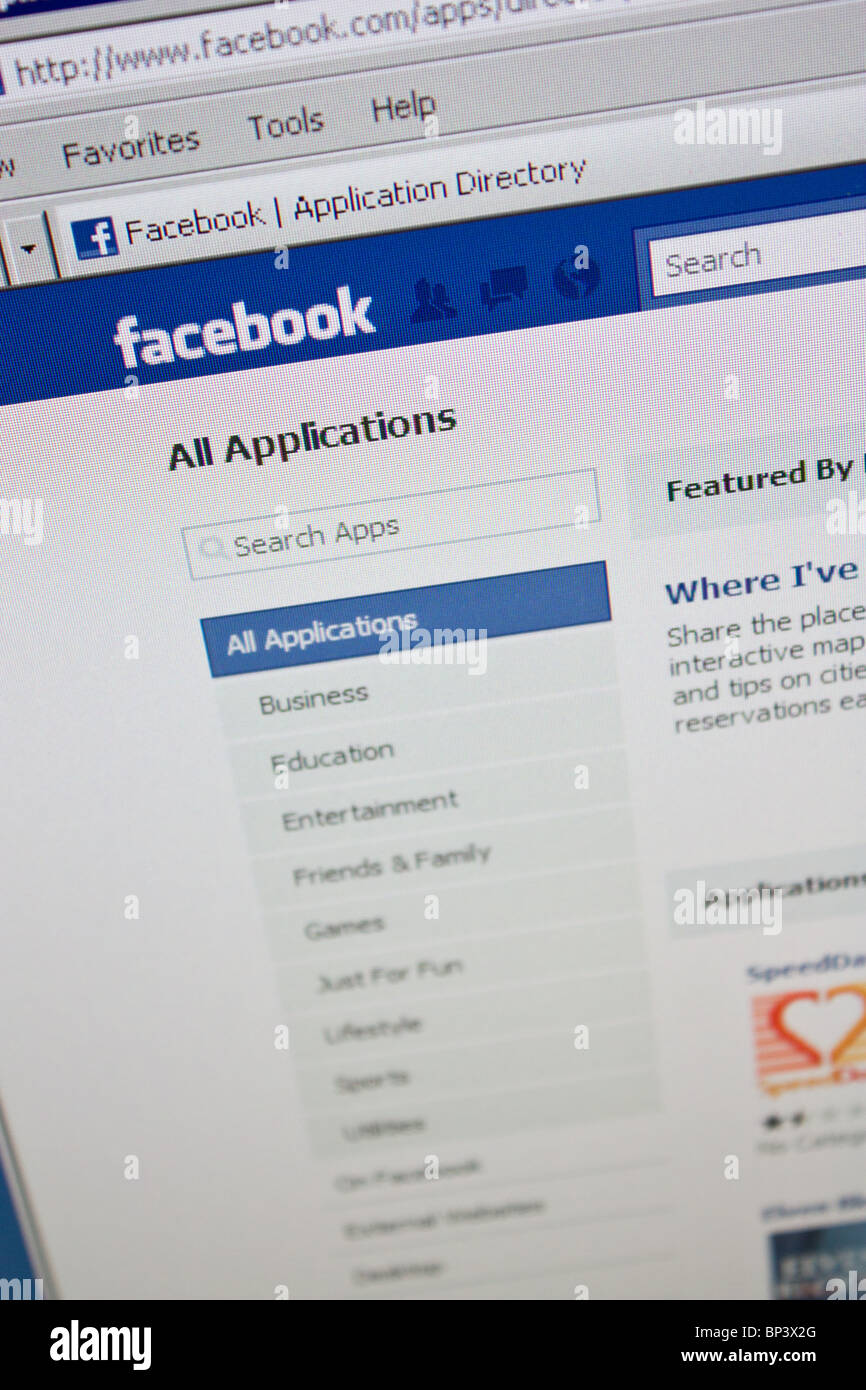 facebook app application applications Stock Photo - Alamy