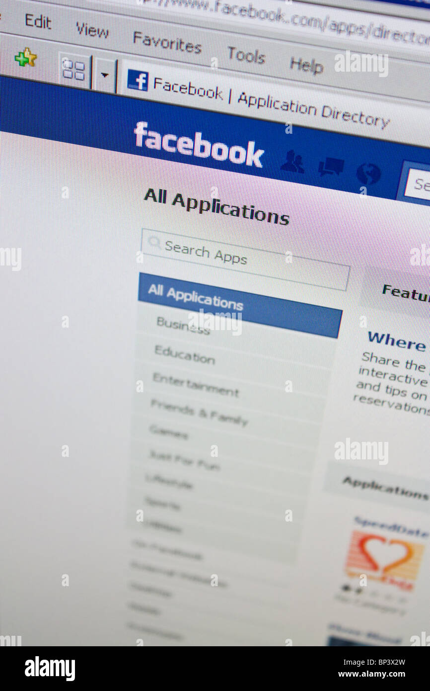 Applications inside facebook hi-res stock photography and images - Alamy