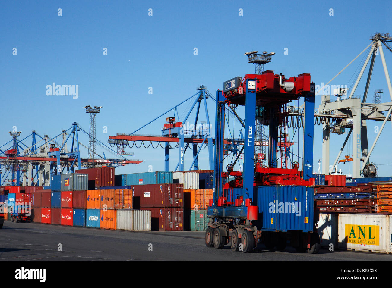 Container Terminal Burchardkai at the Port of Hamburg, Germany Stock ...