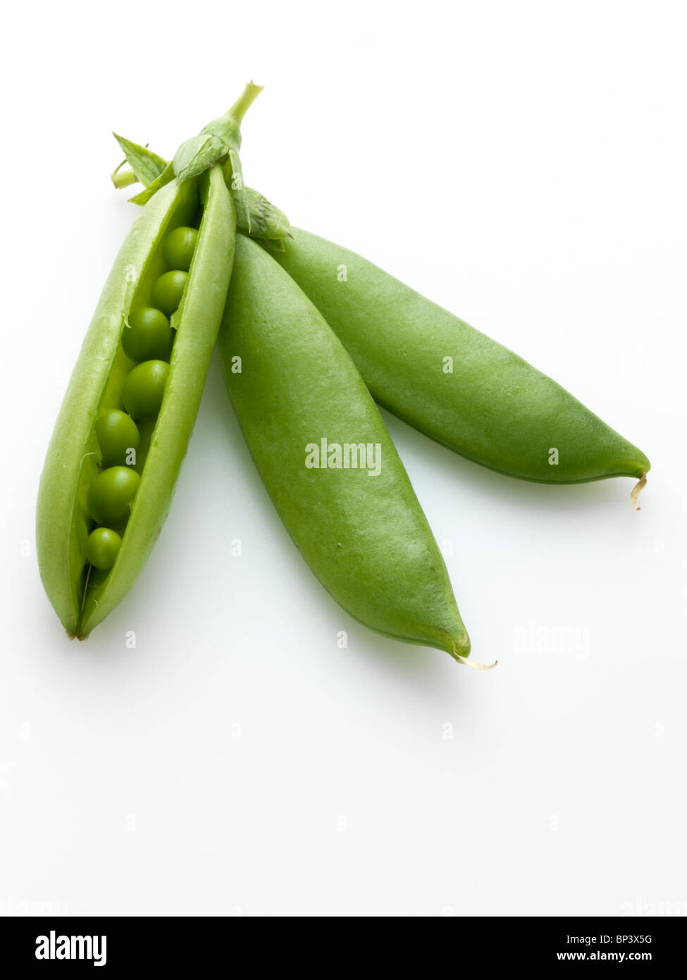 Sugar snap peas on a white background Stock Photo - Alamy