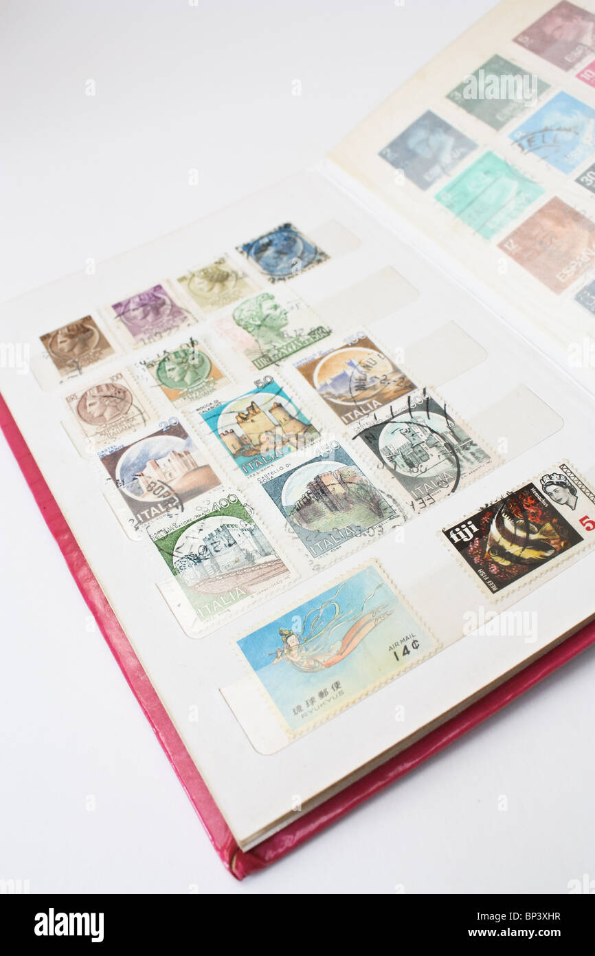 inside stamp collection album Stock Photo - Alamy