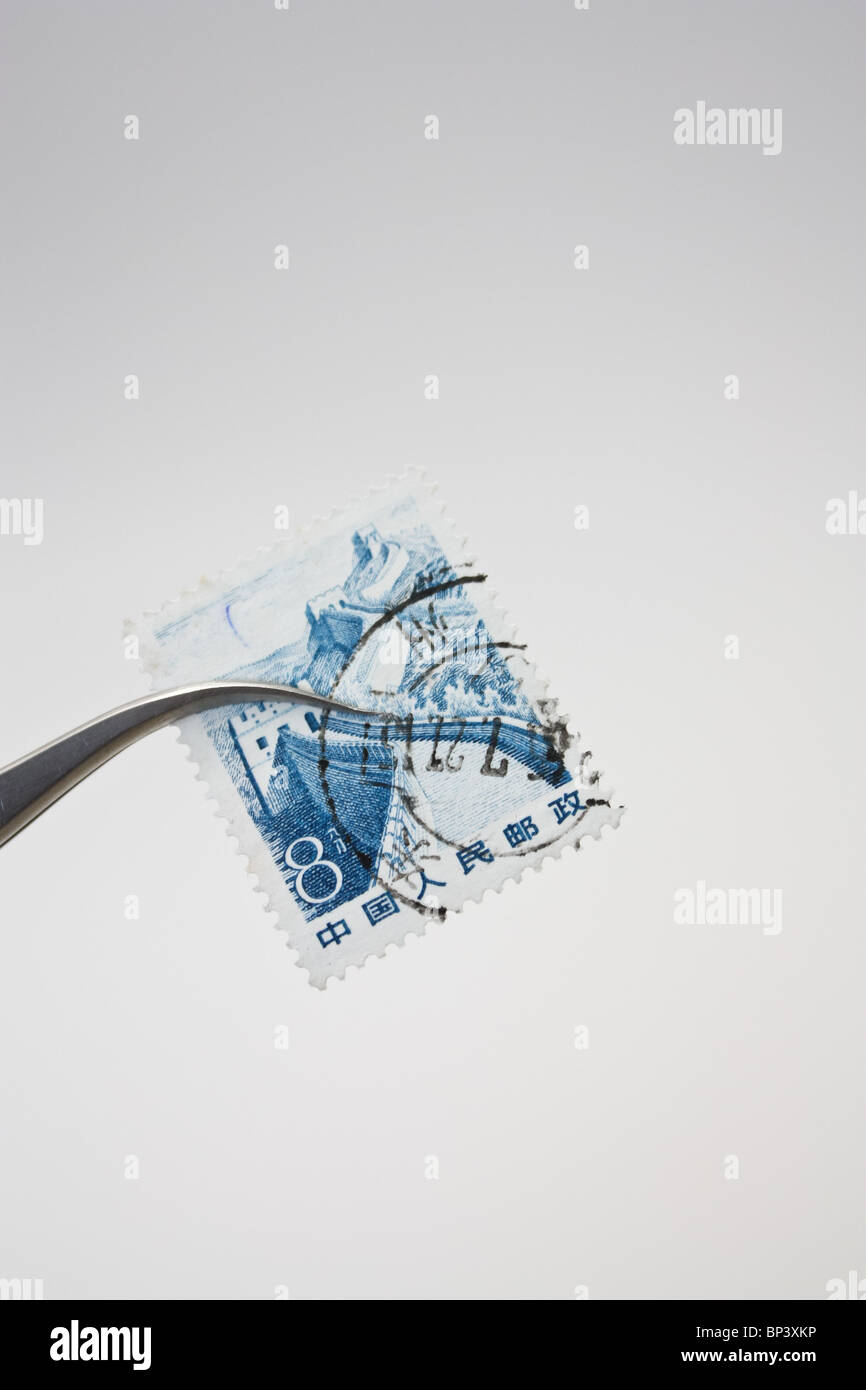 Chinese blue wall stamp closeup Stock Photo - Alamy
